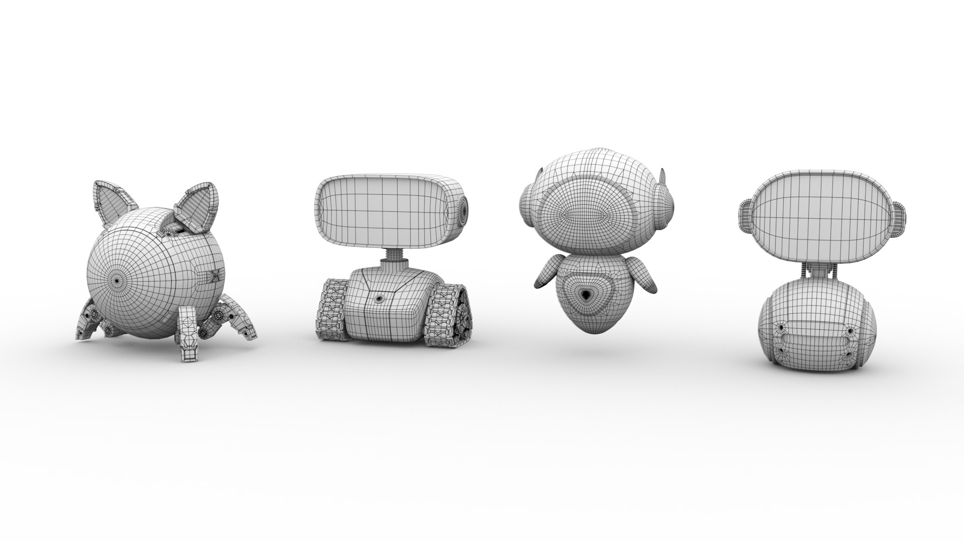 3D Cute Set Of Robots - TurboSquid 1996315