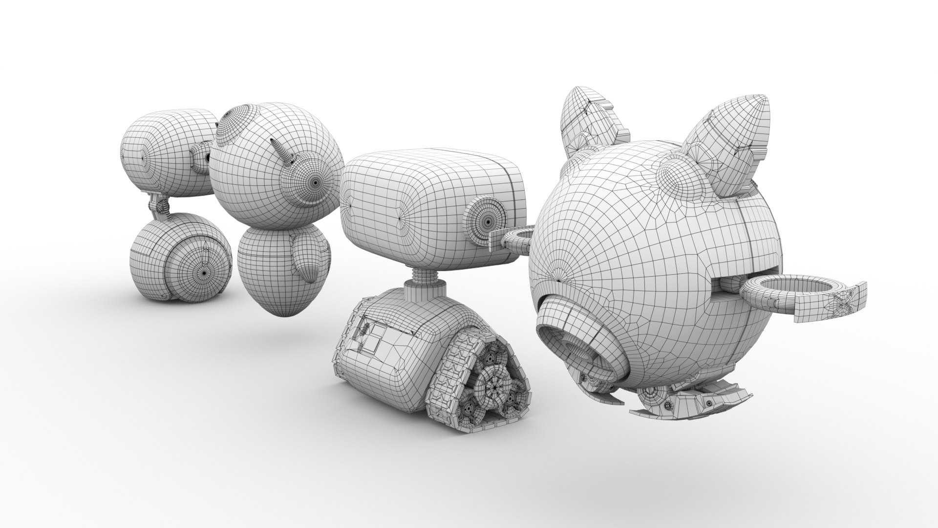 3D Cute Set Of Robots - TurboSquid 1996315