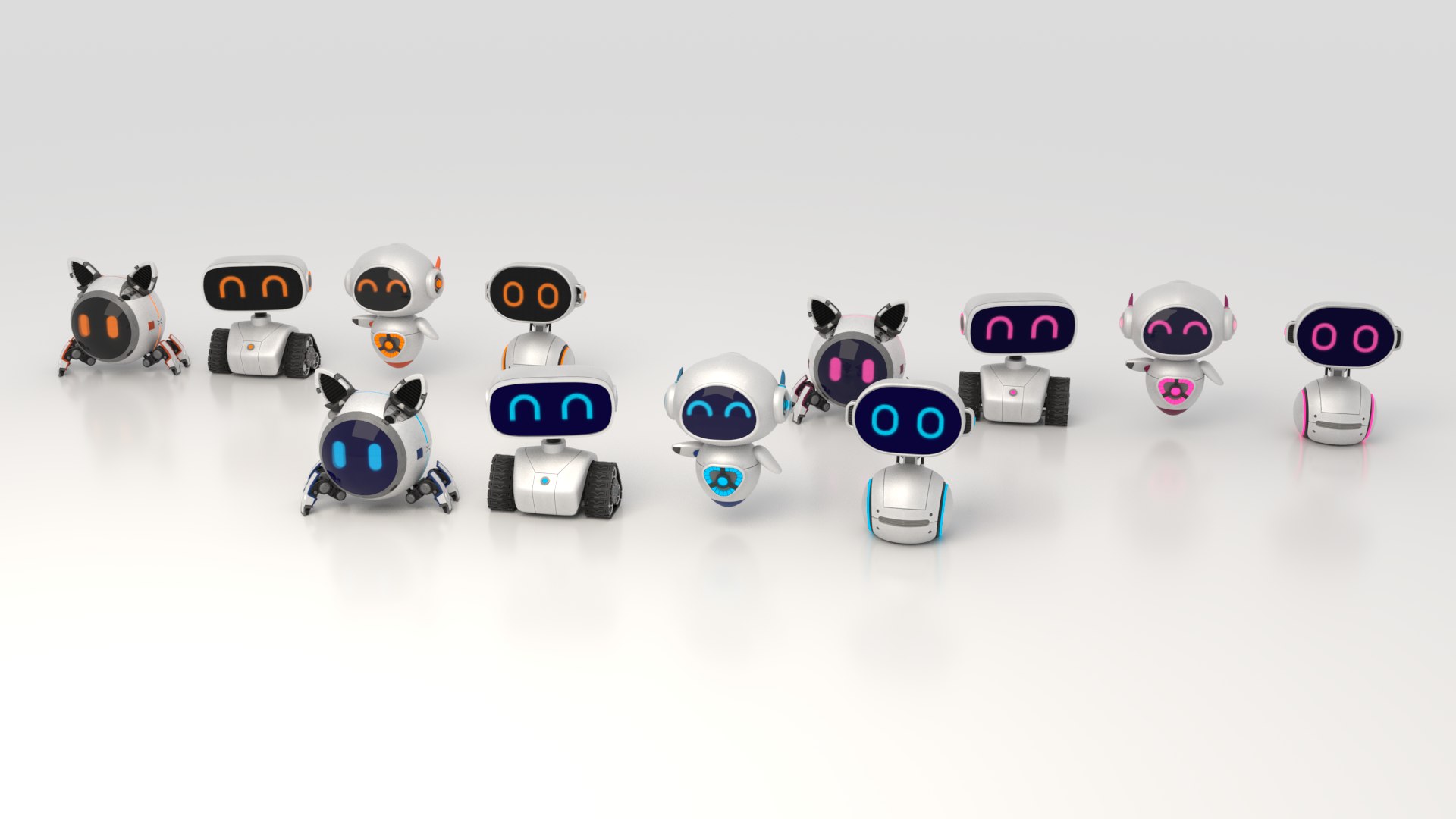 3D Cute Set Of Robots - TurboSquid 1996315