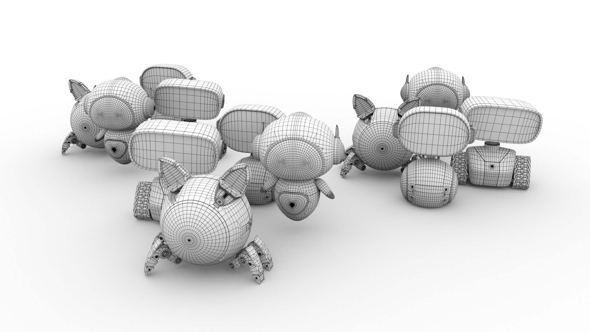 3D Cute Set Of Robots - TurboSquid 1996315