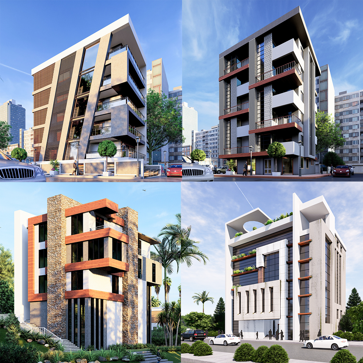 3D modern buildings collection 4 model - TurboSquid 1812034