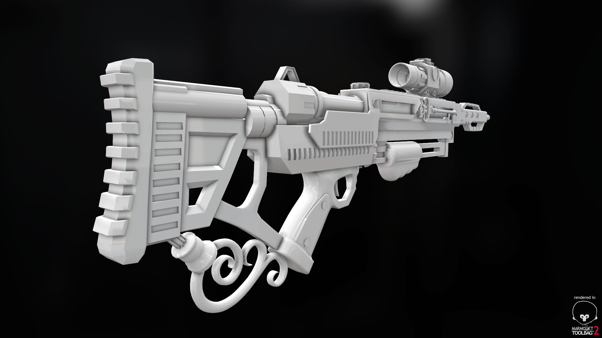 3d model of steampunk rifle
