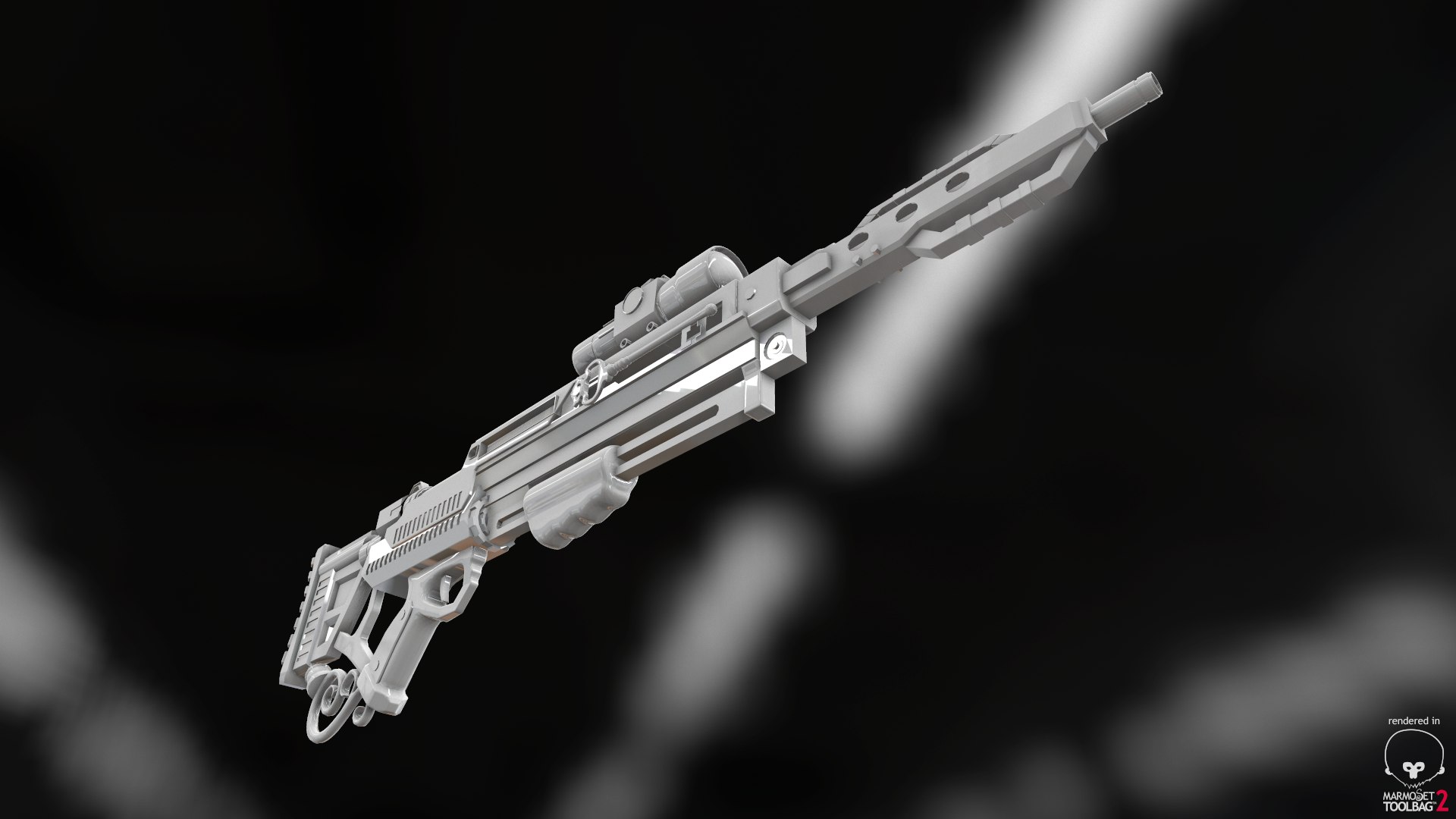 3d model of steampunk rifle