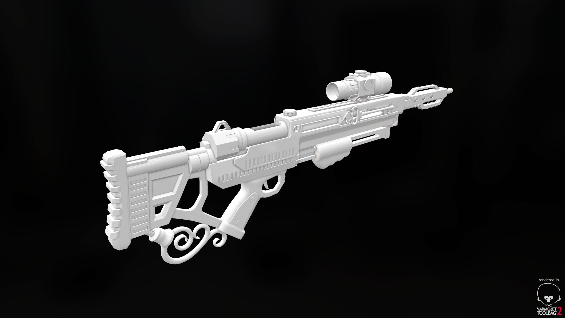 3d model of steampunk rifle