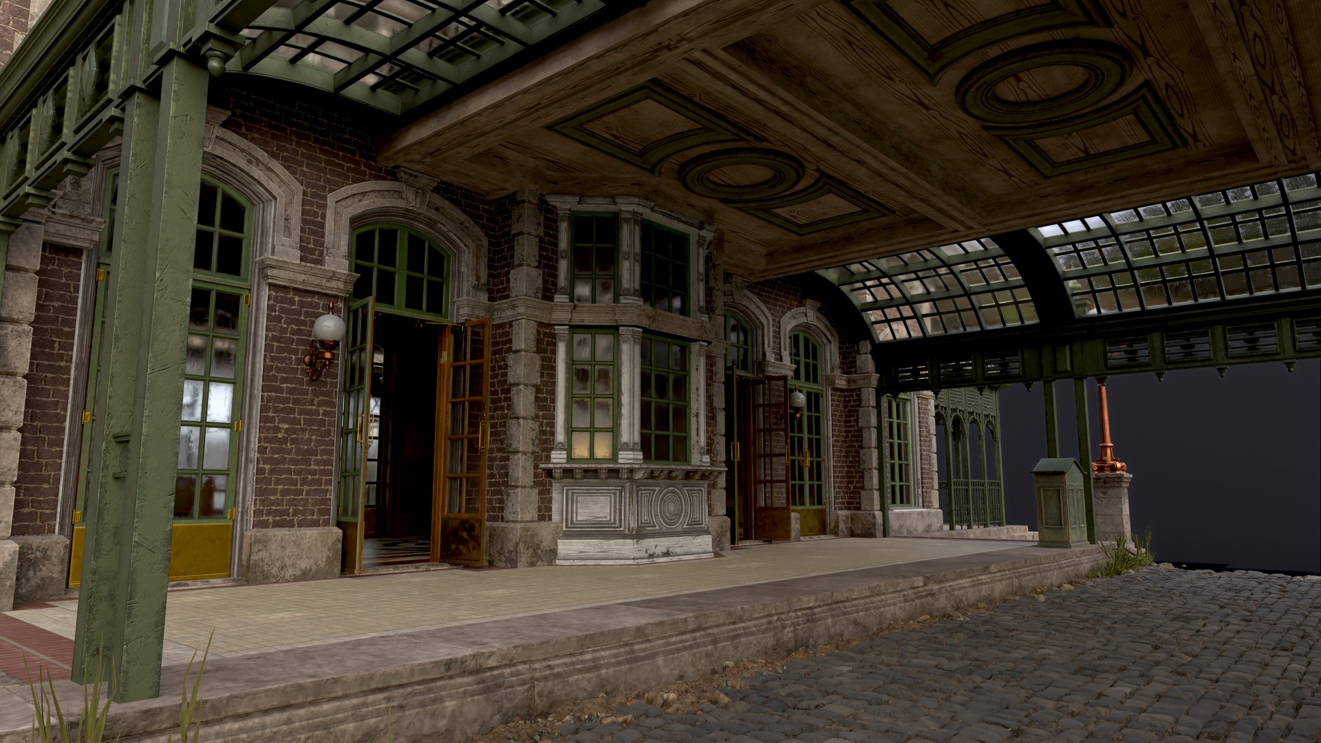 Old Abandoned Railroad Station Model - TurboSquid 2195338