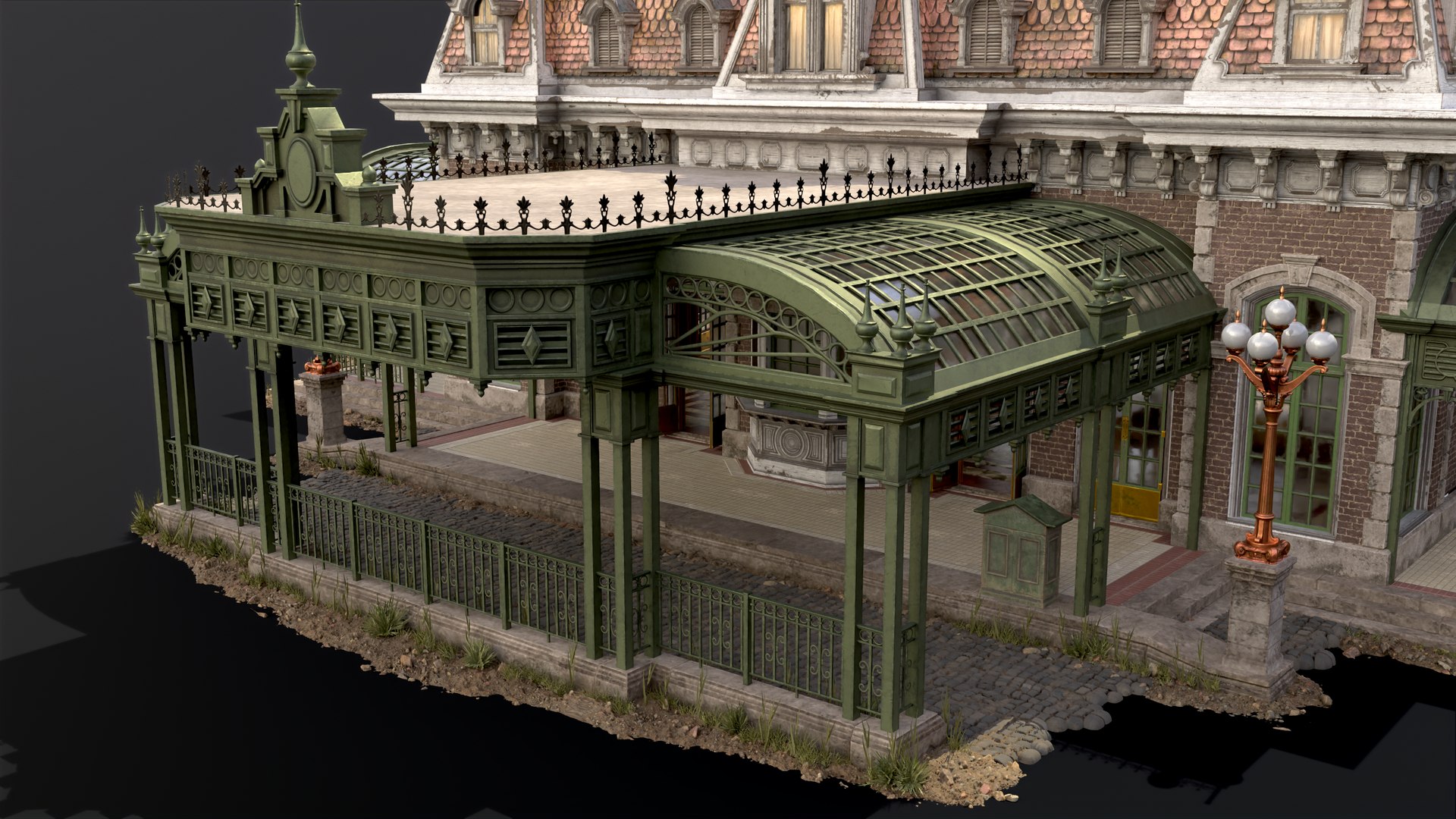 Old Abandoned Railroad Station Model - TurboSquid 2195338