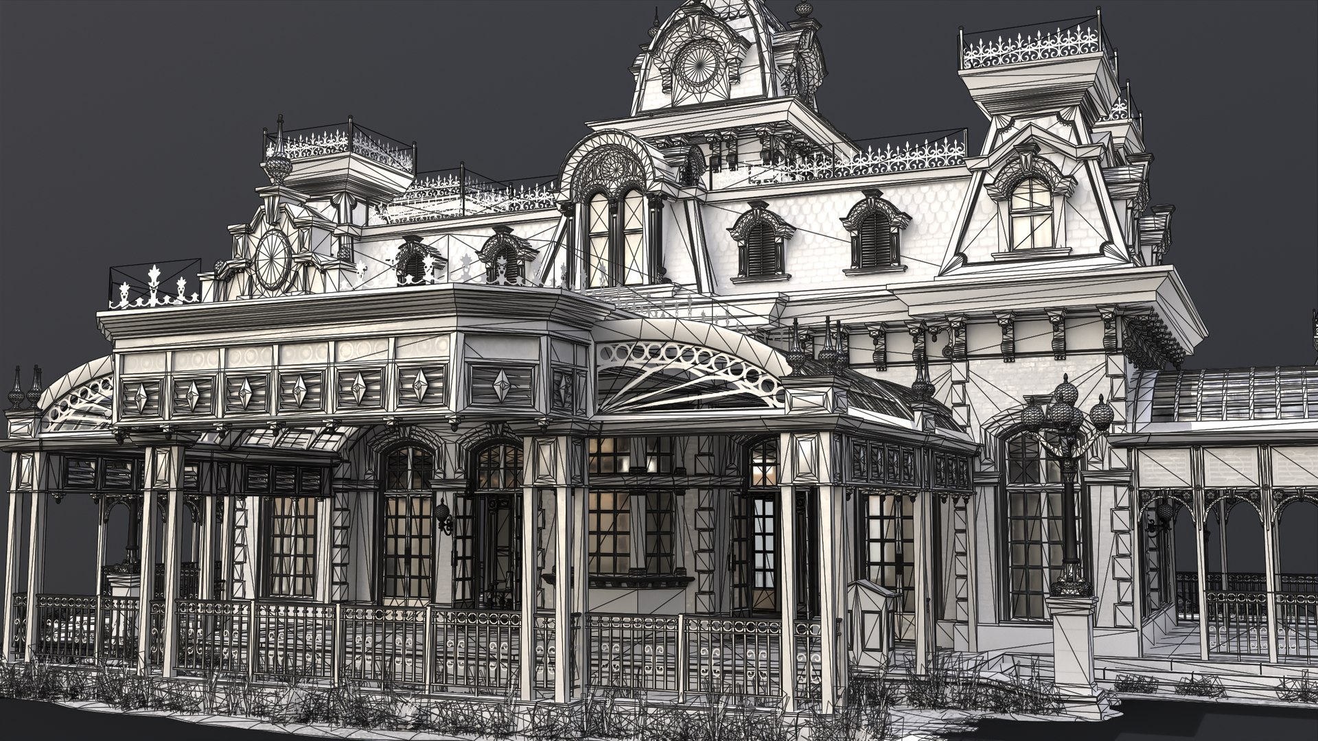 Old Abandoned Railroad Station Model - TurboSquid 2195338