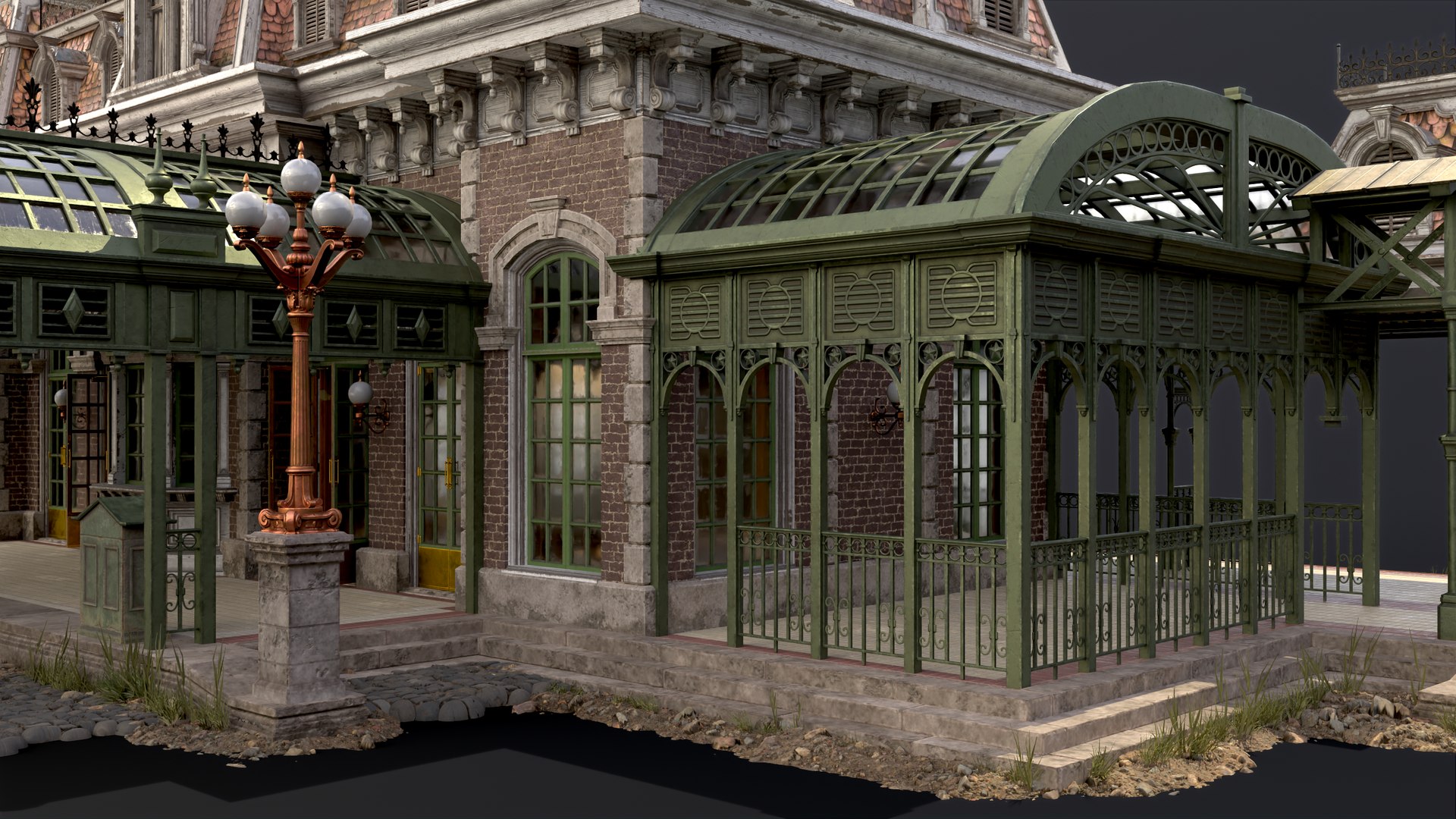 Old Abandoned Railroad Station Model - TurboSquid 2195338