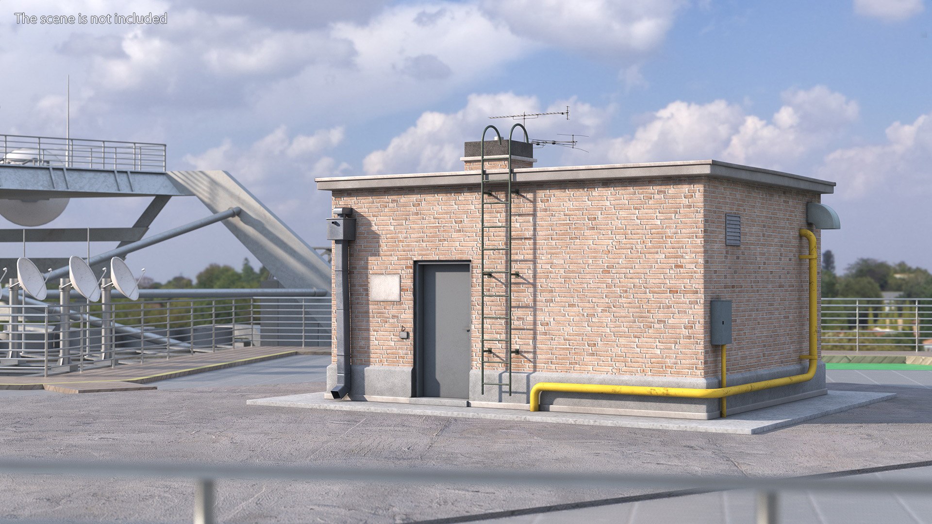 3D Model Rooftop Entrance - TurboSquid 2198540