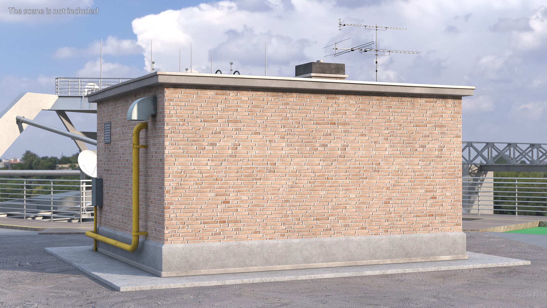 3D Model Rooftop Entrance - TurboSquid 2198540