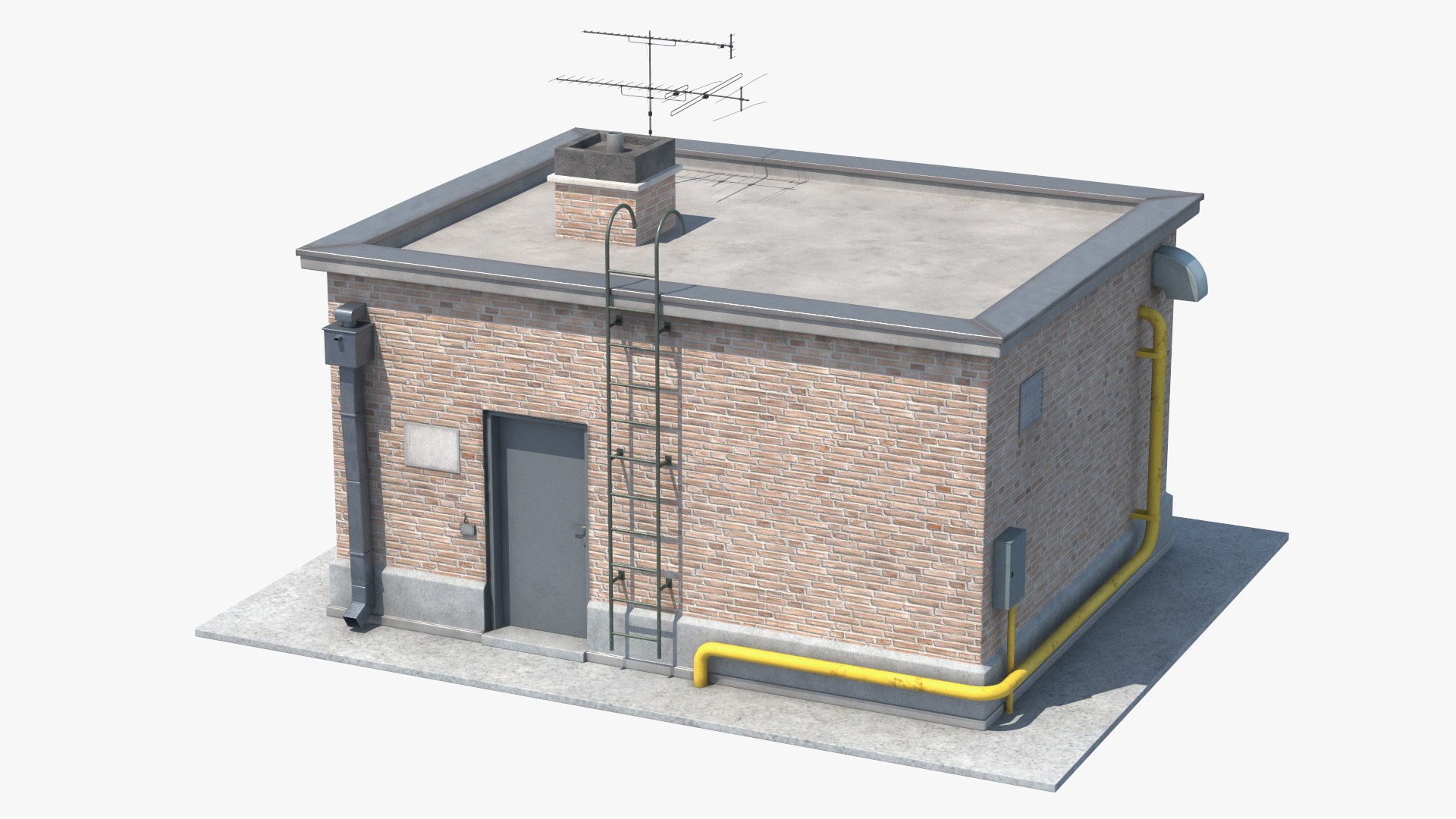 3D Model Rooftop Entrance - TurboSquid 2198540