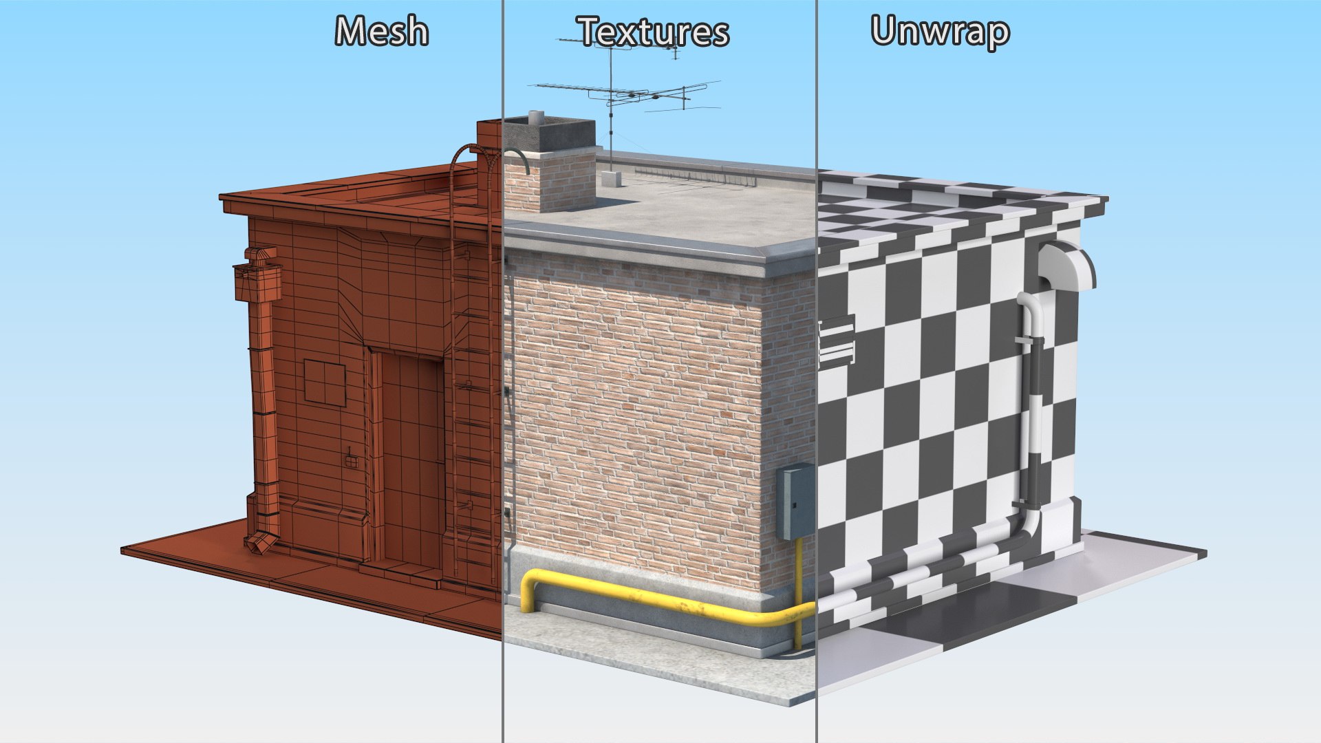 3D Model Rooftop Entrance - TurboSquid 2198540
