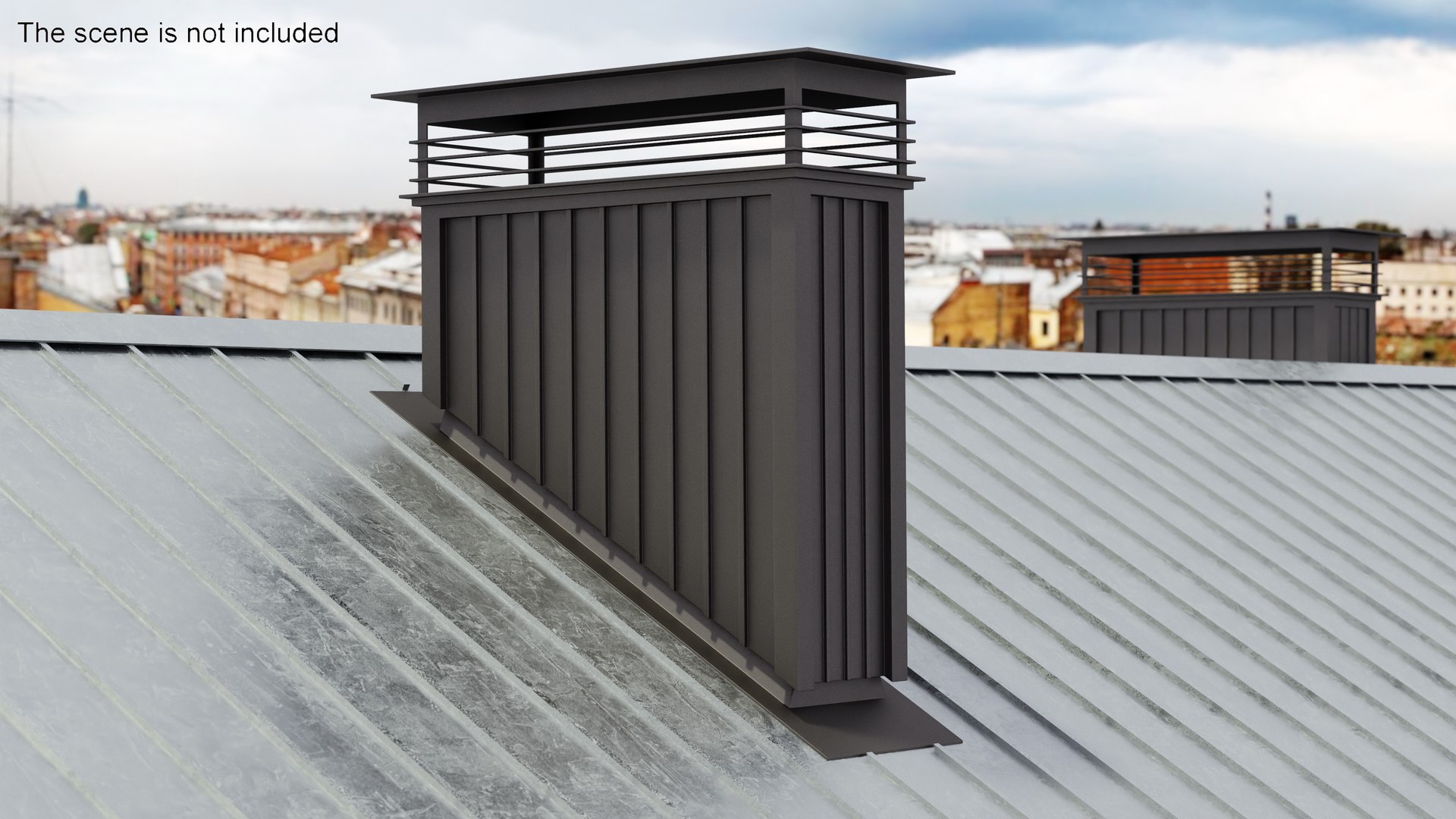 Rectangular Metal Chimney Black Corner Base 3D Model - TurboSquid 2051098