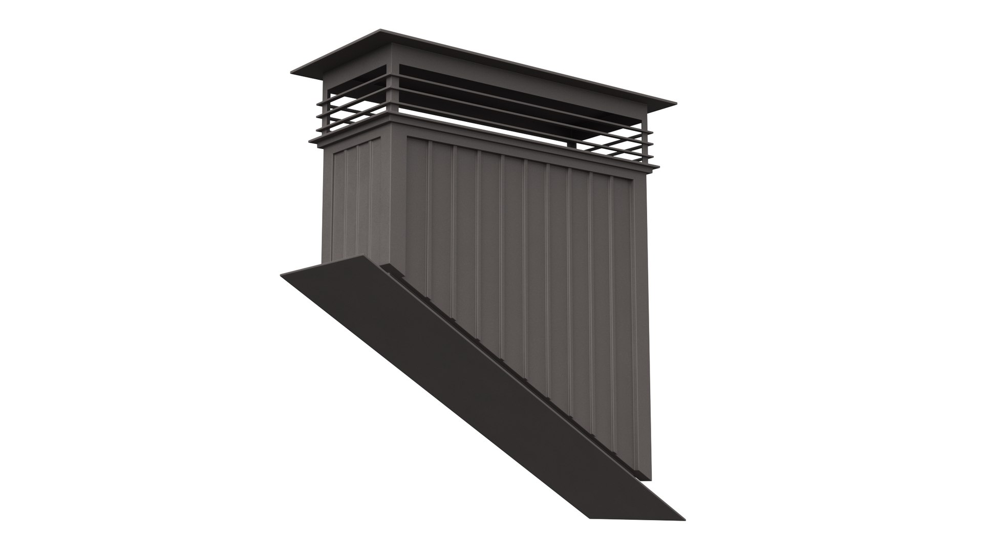 Rectangular Metal Chimney Black Corner Base 3D Model - TurboSquid 2051098