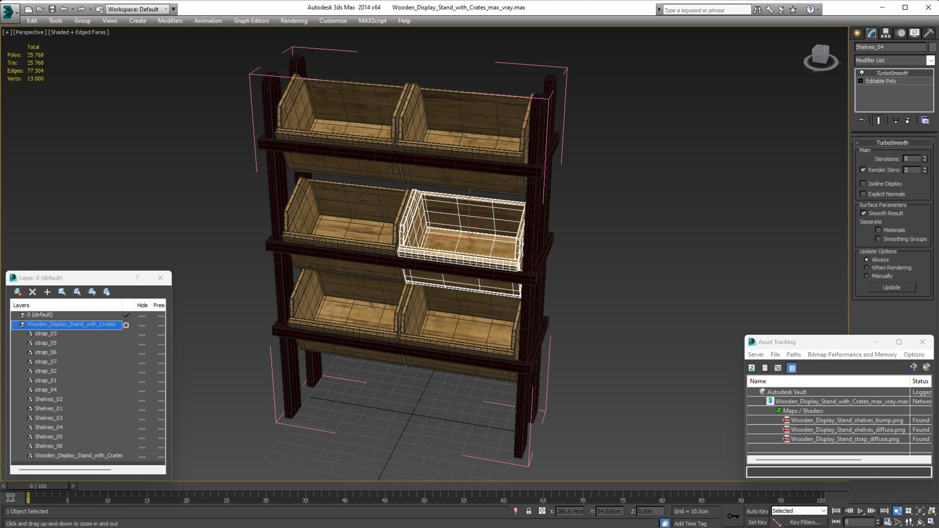 3D Wooden Display Stand With Crates Model - TurboSquid 2284093