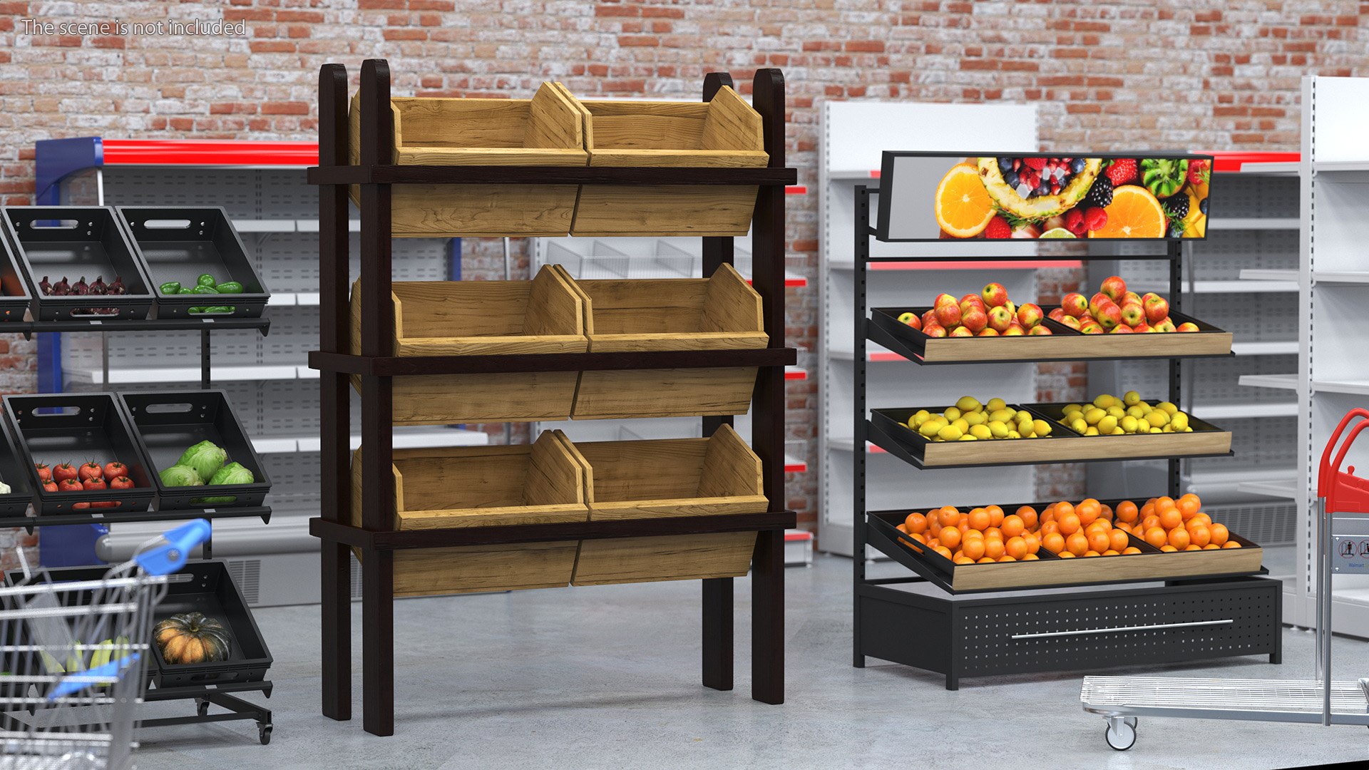 3D Wooden Display Stand With Crates Model - TurboSquid 2284093