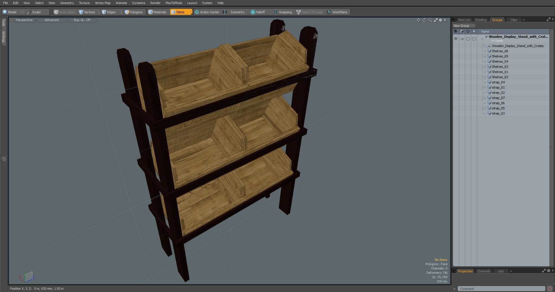 3D Wooden Display Stand With Crates Model - TurboSquid 2284093