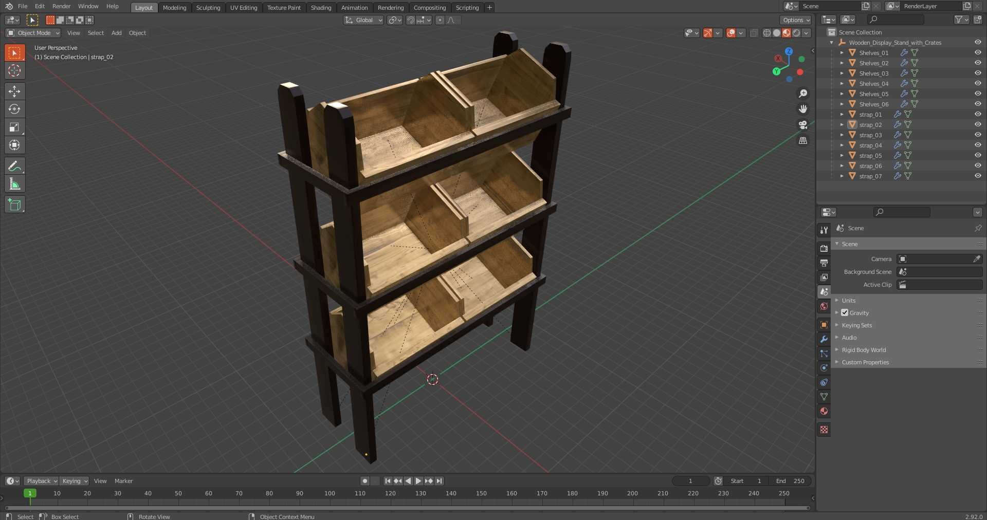 3D Wooden Display Stand With Crates Model - TurboSquid 2284093