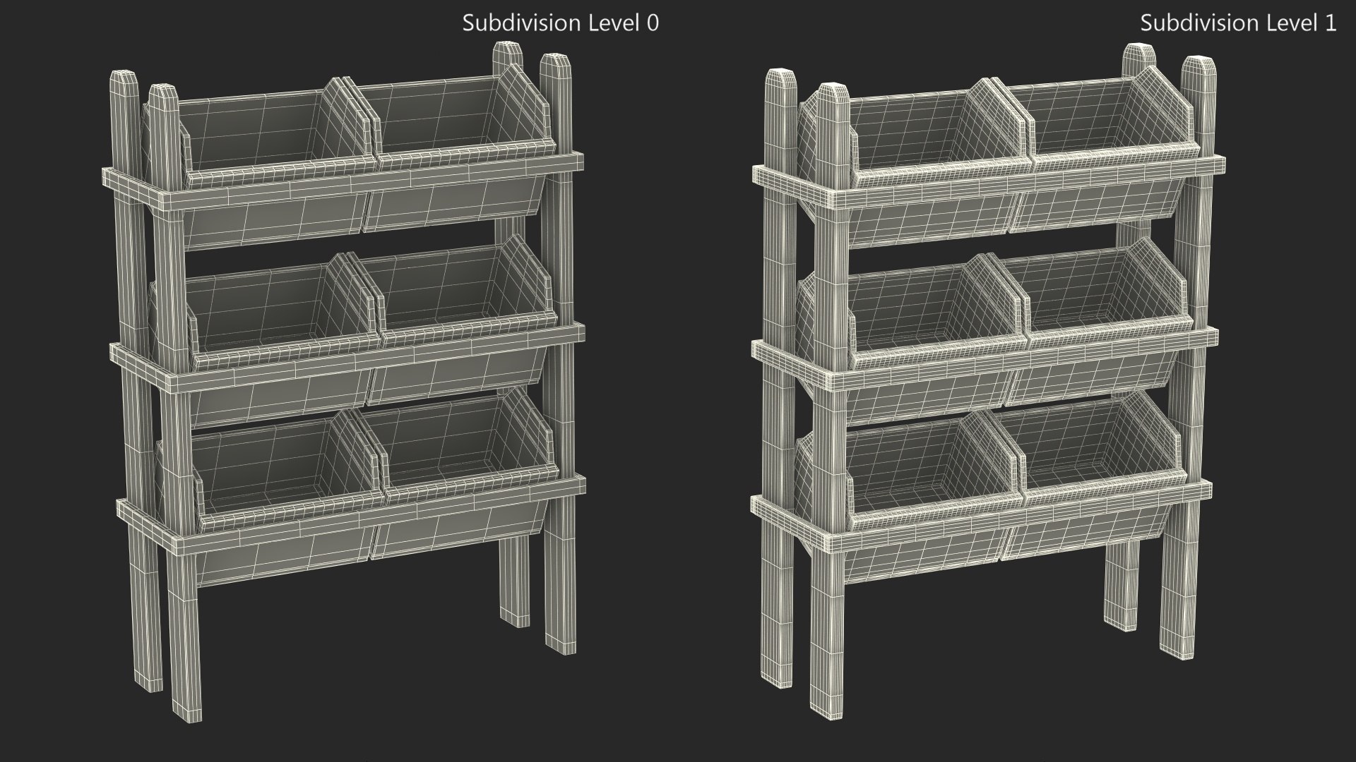 3D Wooden Display Stand With Crates Model - TurboSquid 2284093