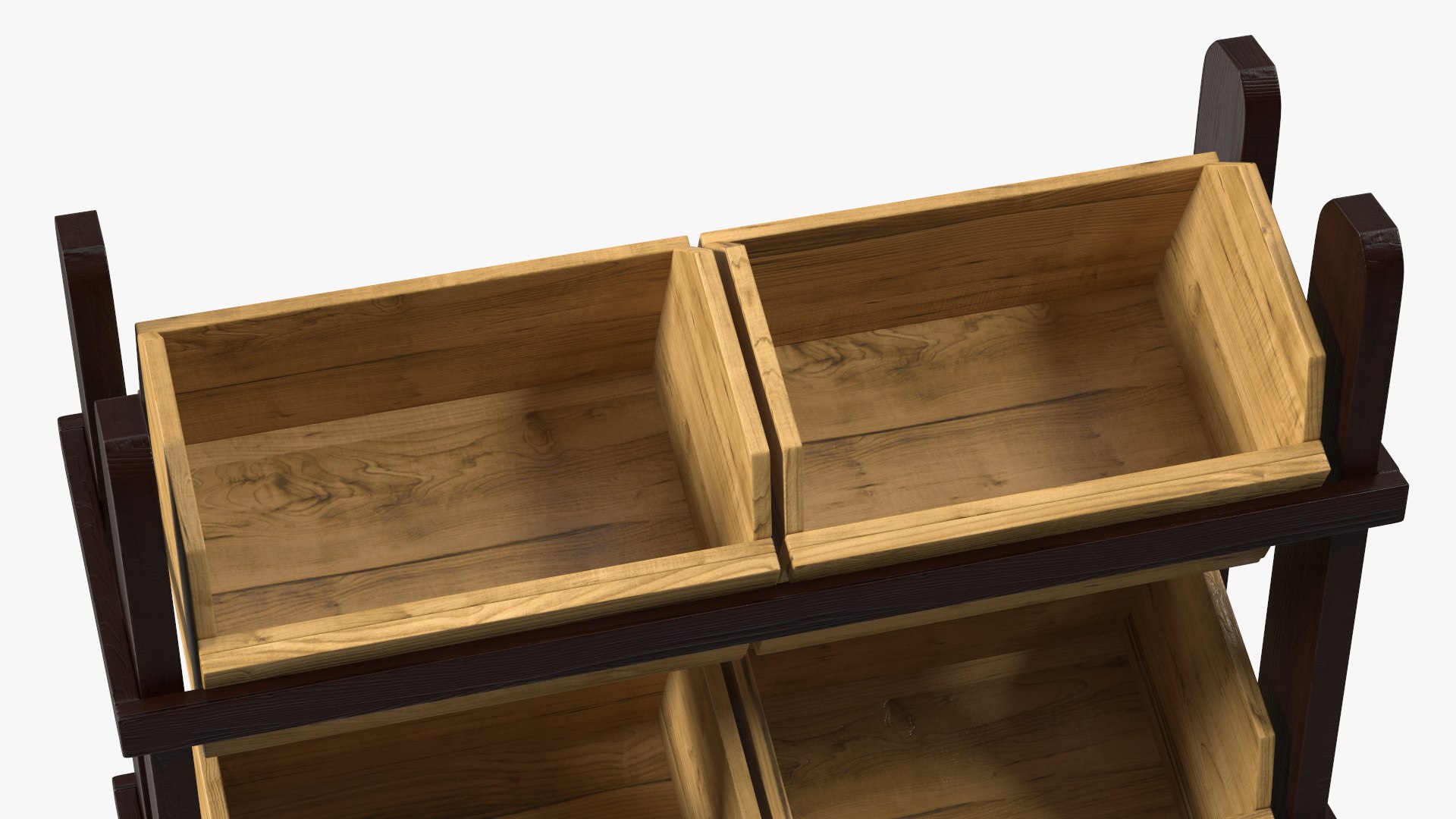 3D Wooden Display Stand With Crates Model - TurboSquid 2284093