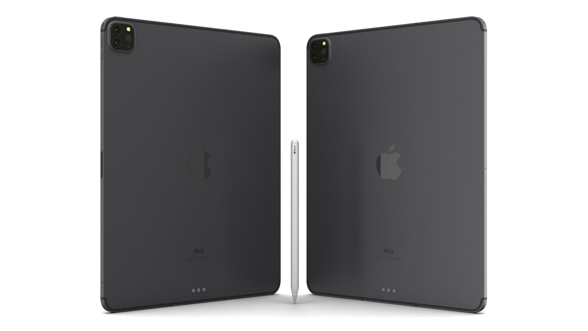 Apple IPad Pro 12-9 2021 Space Gray With Pencil Model - TurboSquid 1787038