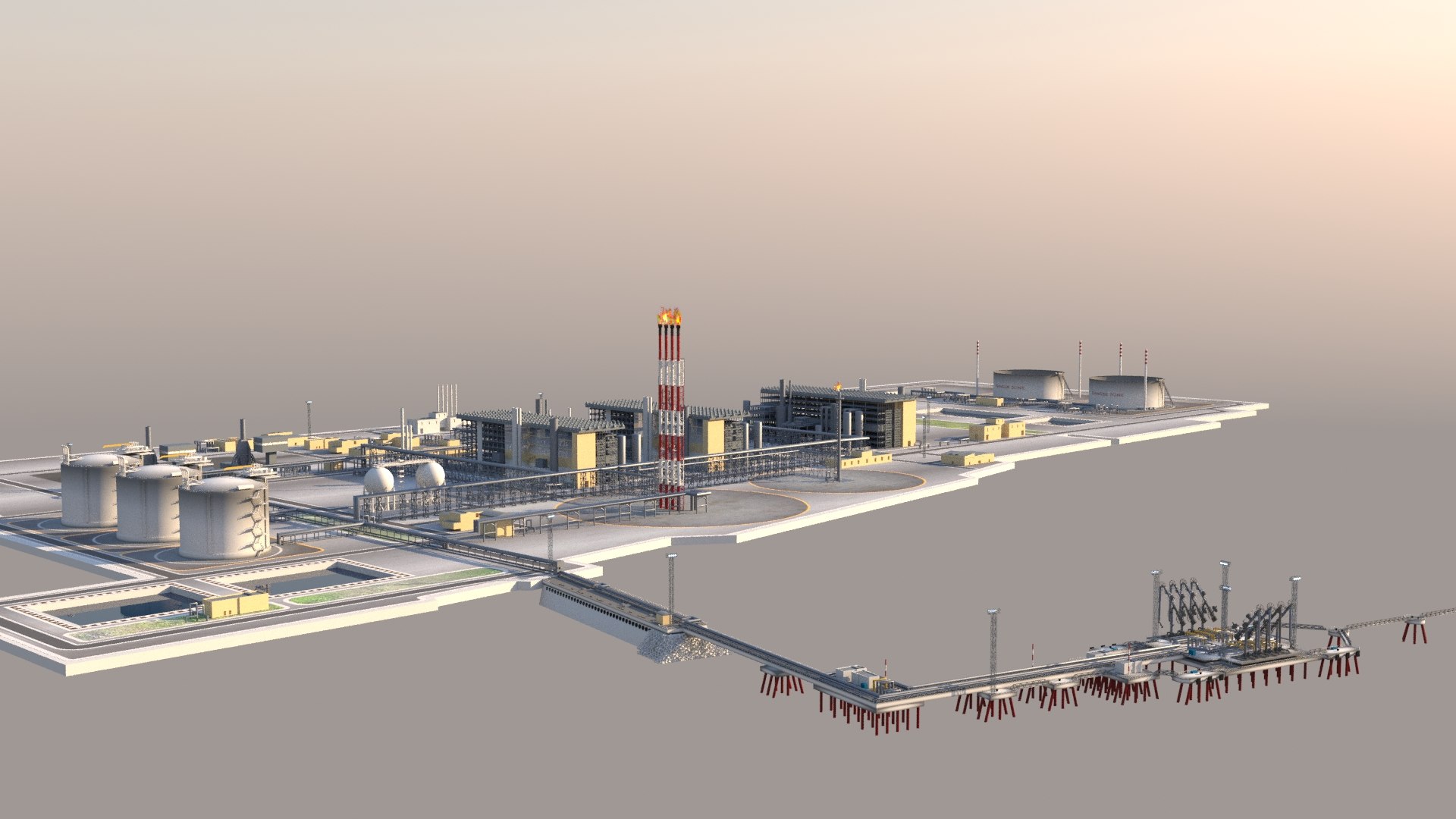 Lng Plant Oil Terminal 3D Model - TurboSquid 1712198