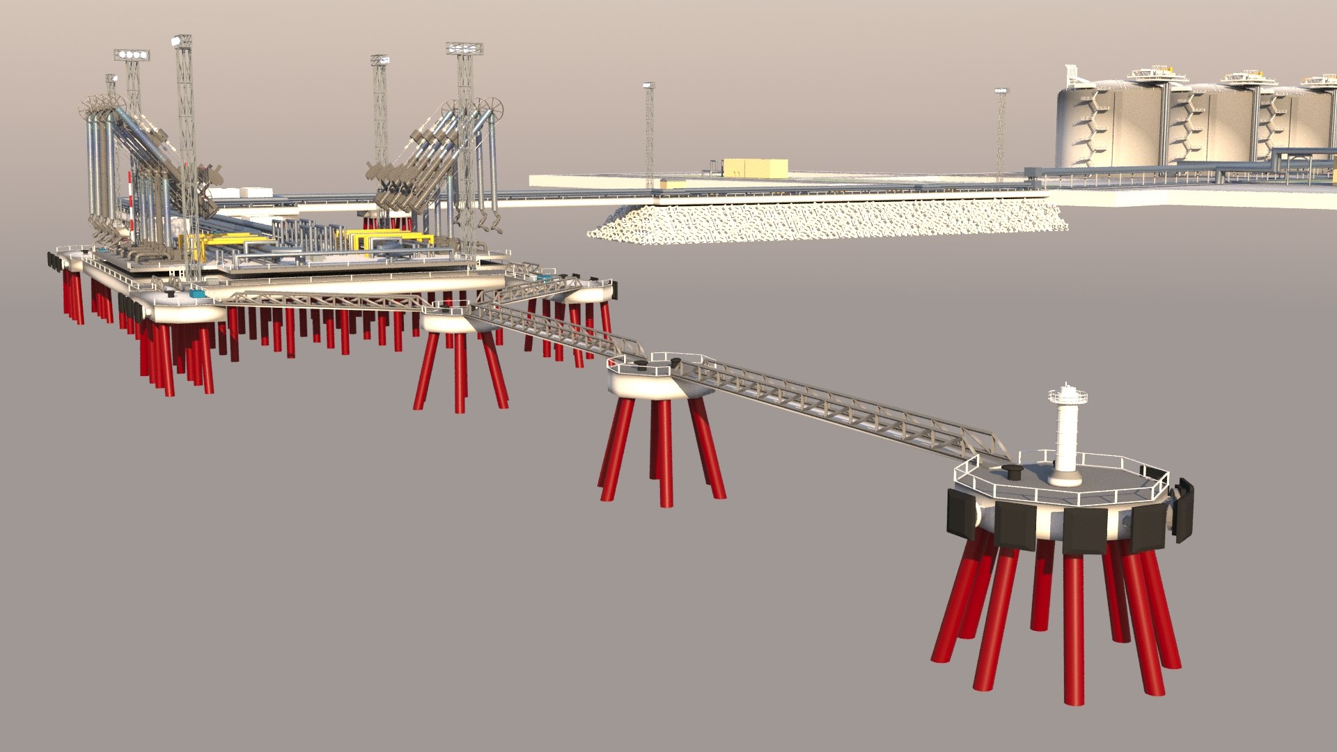 Lng Plant Oil Terminal 3D Model - TurboSquid 1712198
