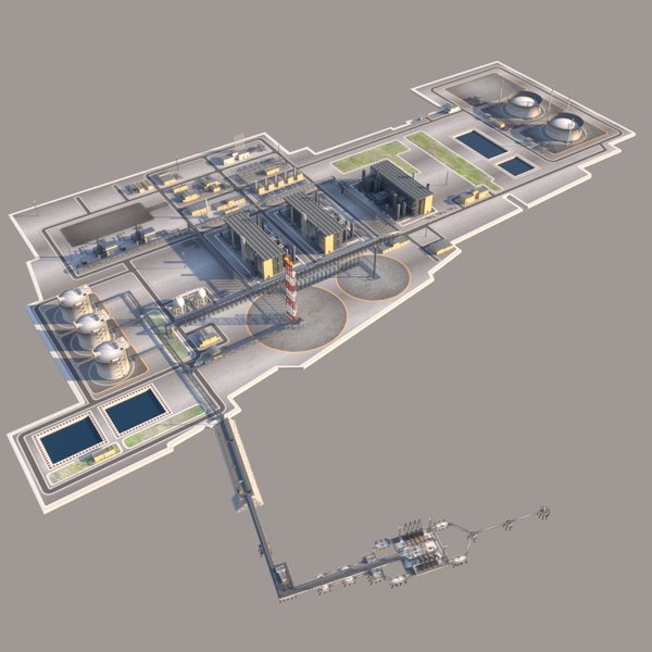 Lng plant oil terminal 3D model - TurboSquid 1712198