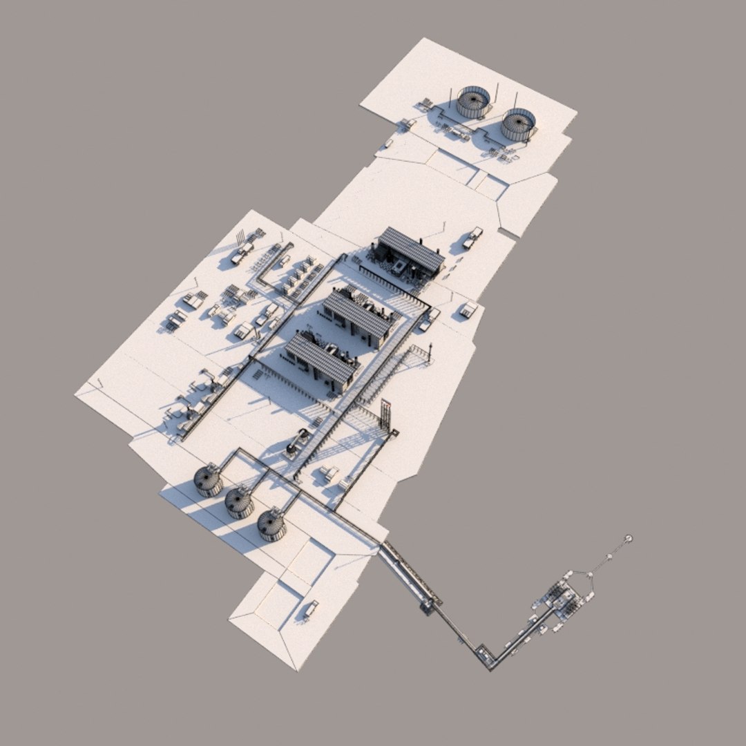 Lng Plant Oil Terminal 3D Model - TurboSquid 1712198