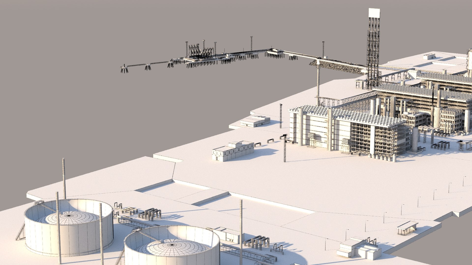 Lng Plant Oil Terminal 3D Model - TurboSquid 1712198