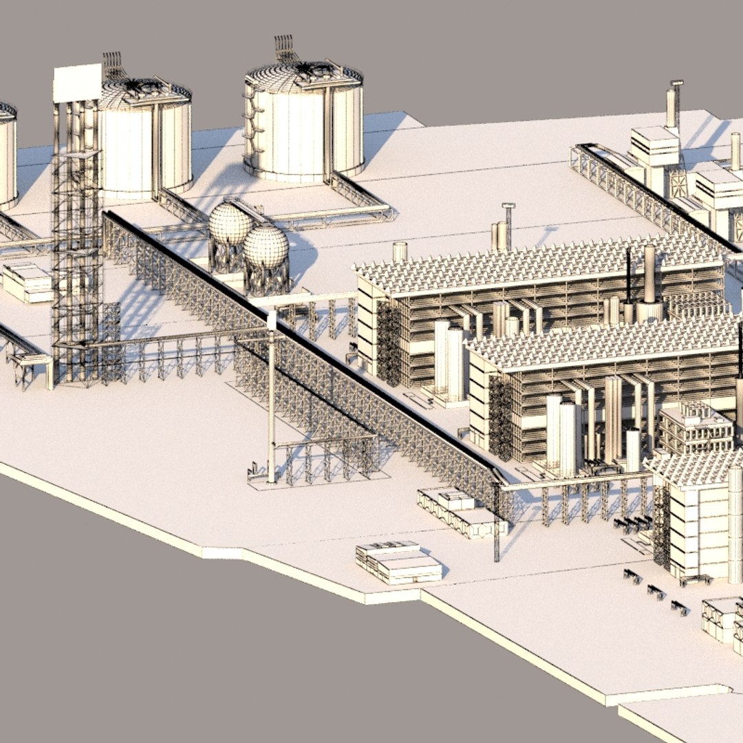 Lng Plant Oil Terminal 3D Model - TurboSquid 1712198