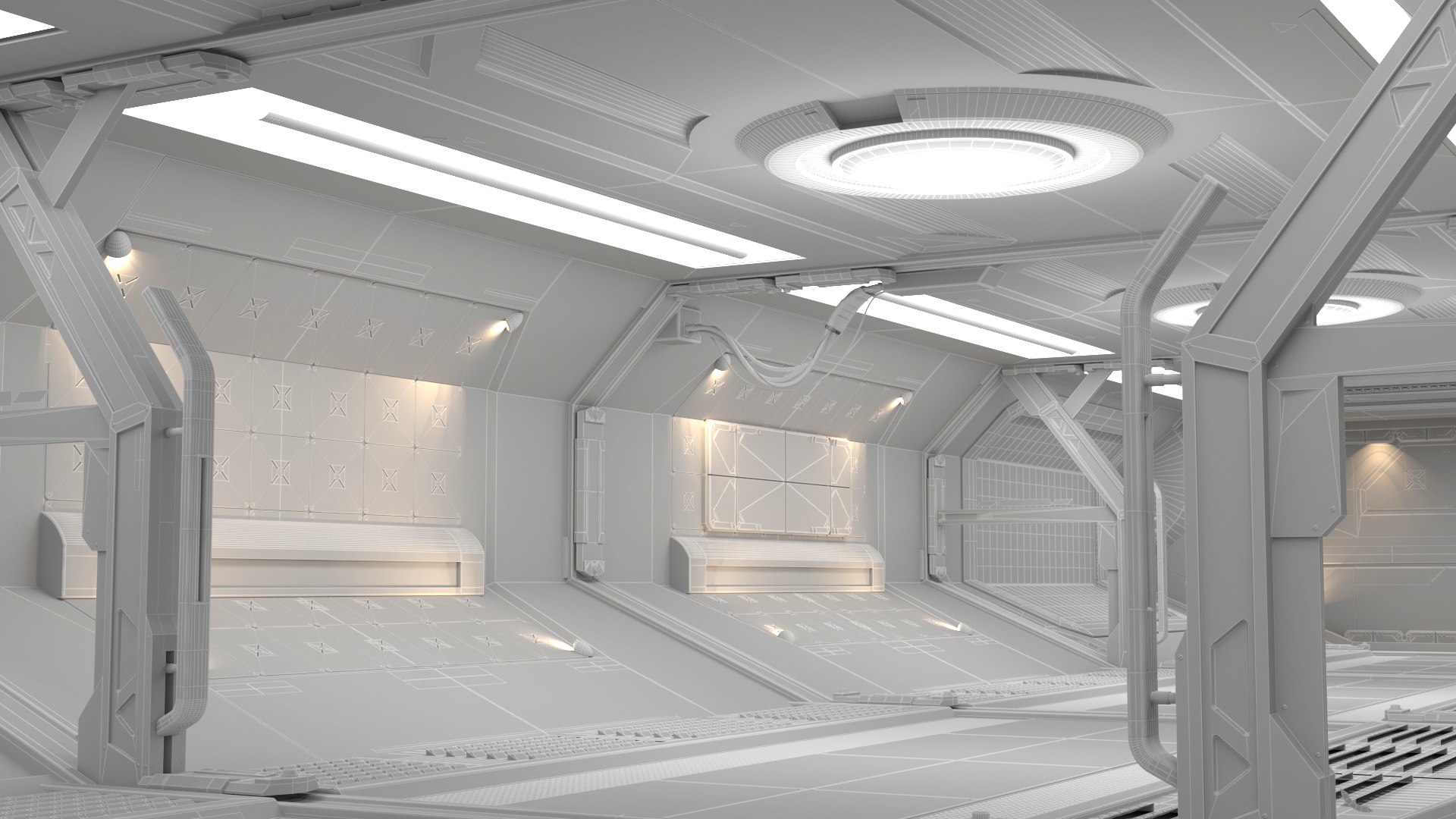3D Sci Fi Corridor Modular Detailed - TurboSquid 2178668