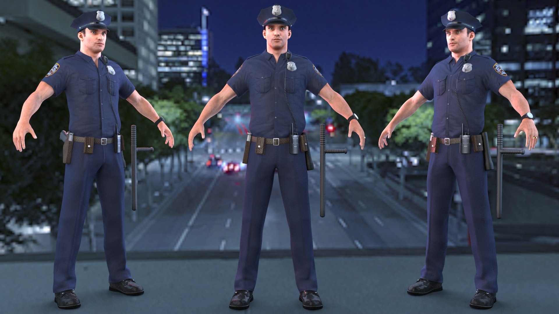 3D Model Police Officer 2020 Pbr - TurboSquid 1571100