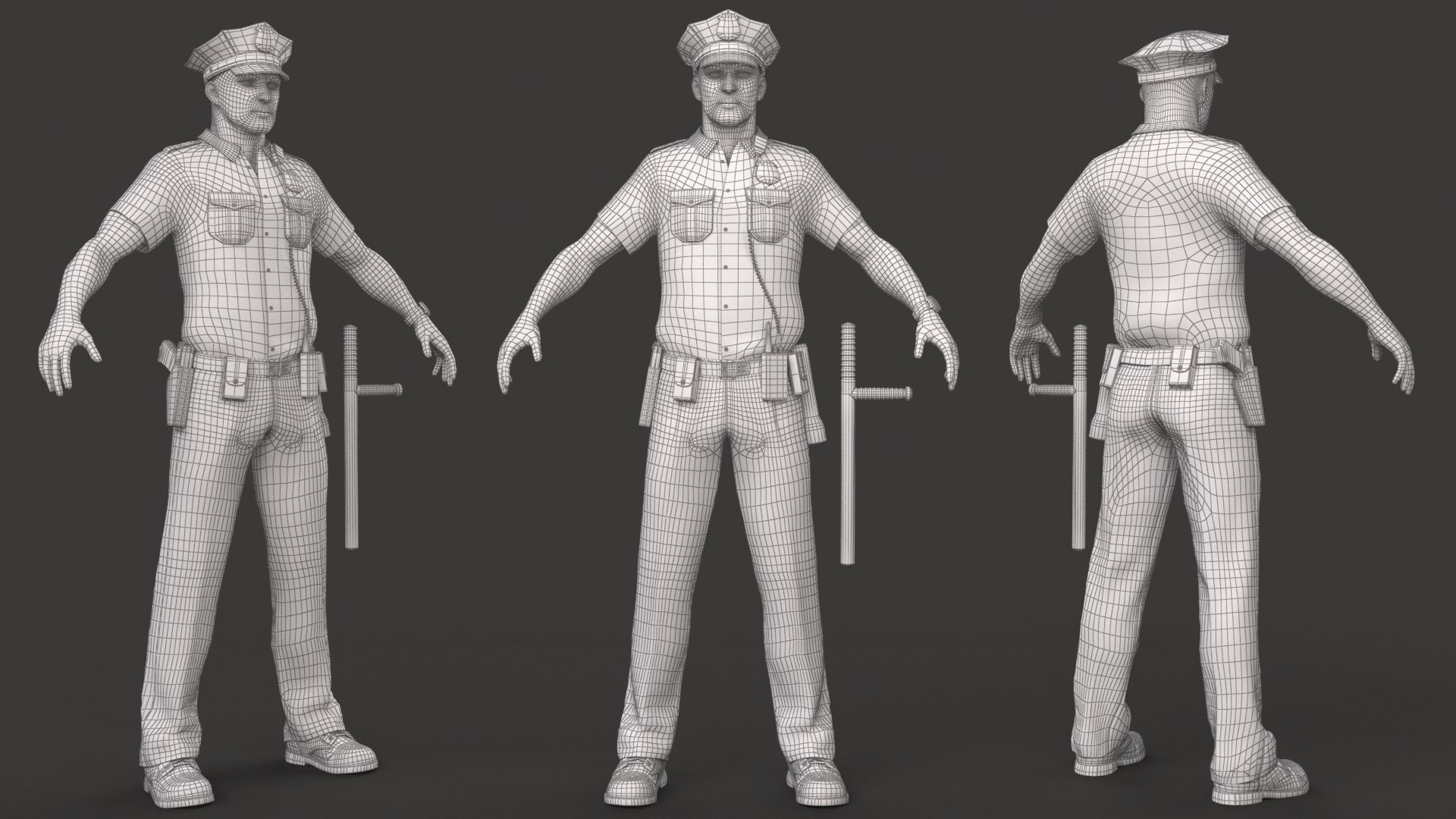 3D Model Police Officer 2020 Pbr - TurboSquid 1571100