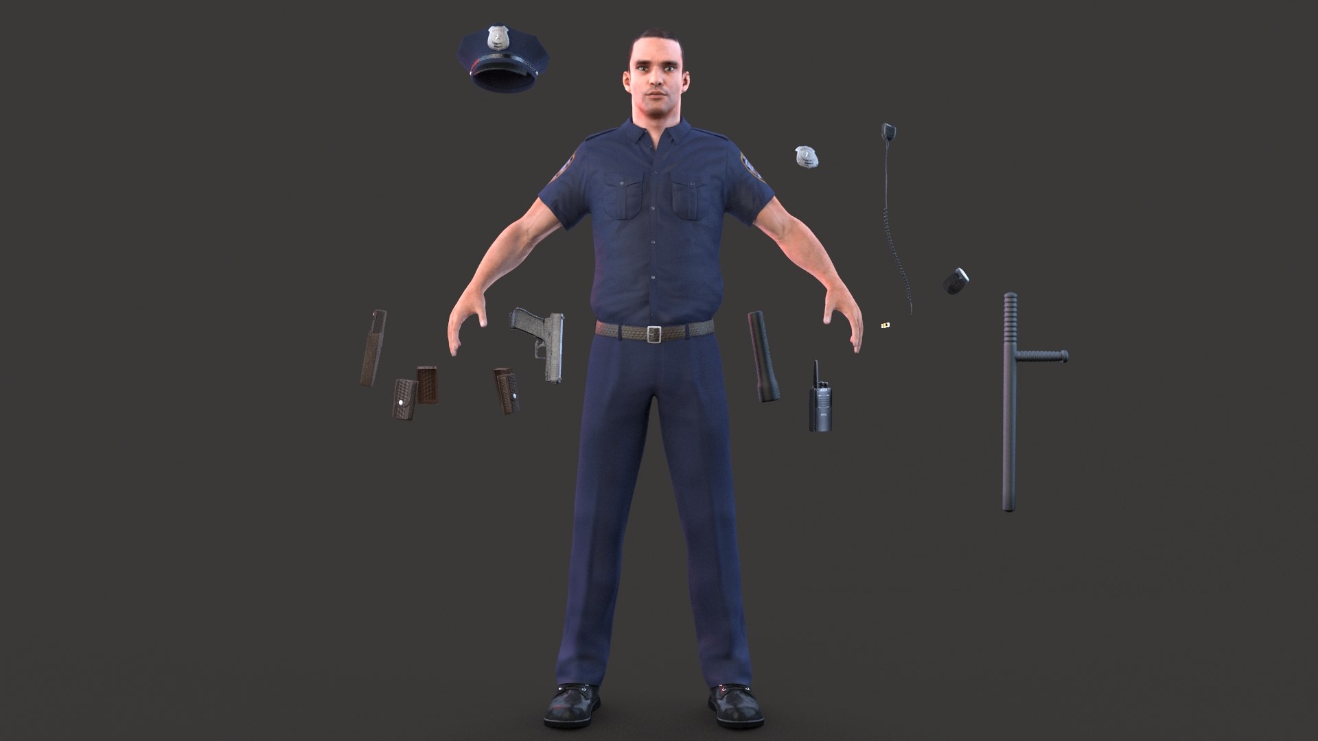 3D Model Police Officer 2020 Pbr - TurboSquid 1571100
