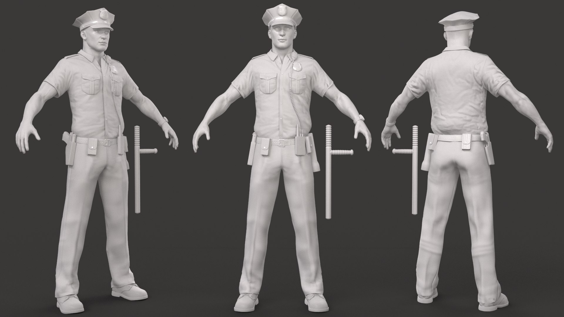 3D Model Police Officer 2020 Pbr - TurboSquid 1571100