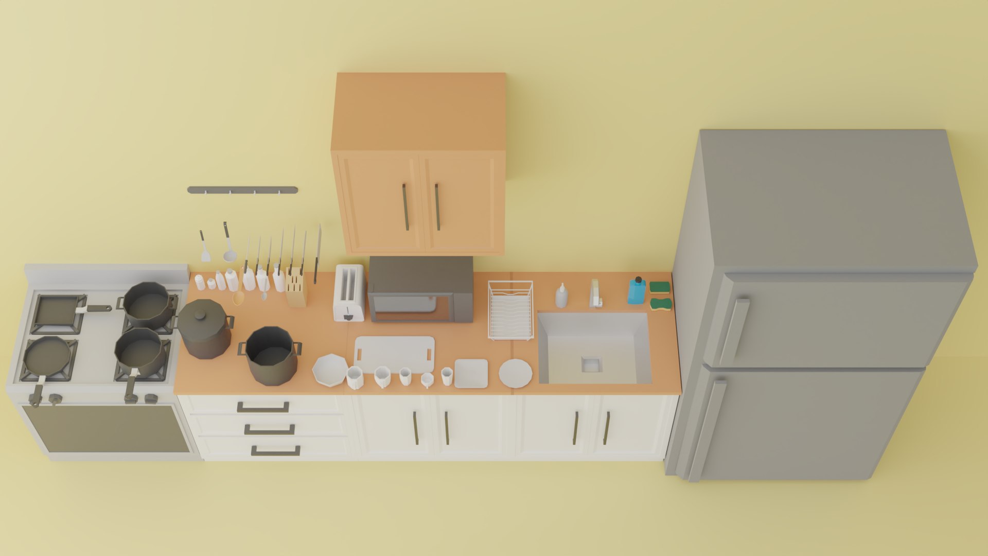 Low Poly Kitchen Set 3D Model - TurboSquid 1891517