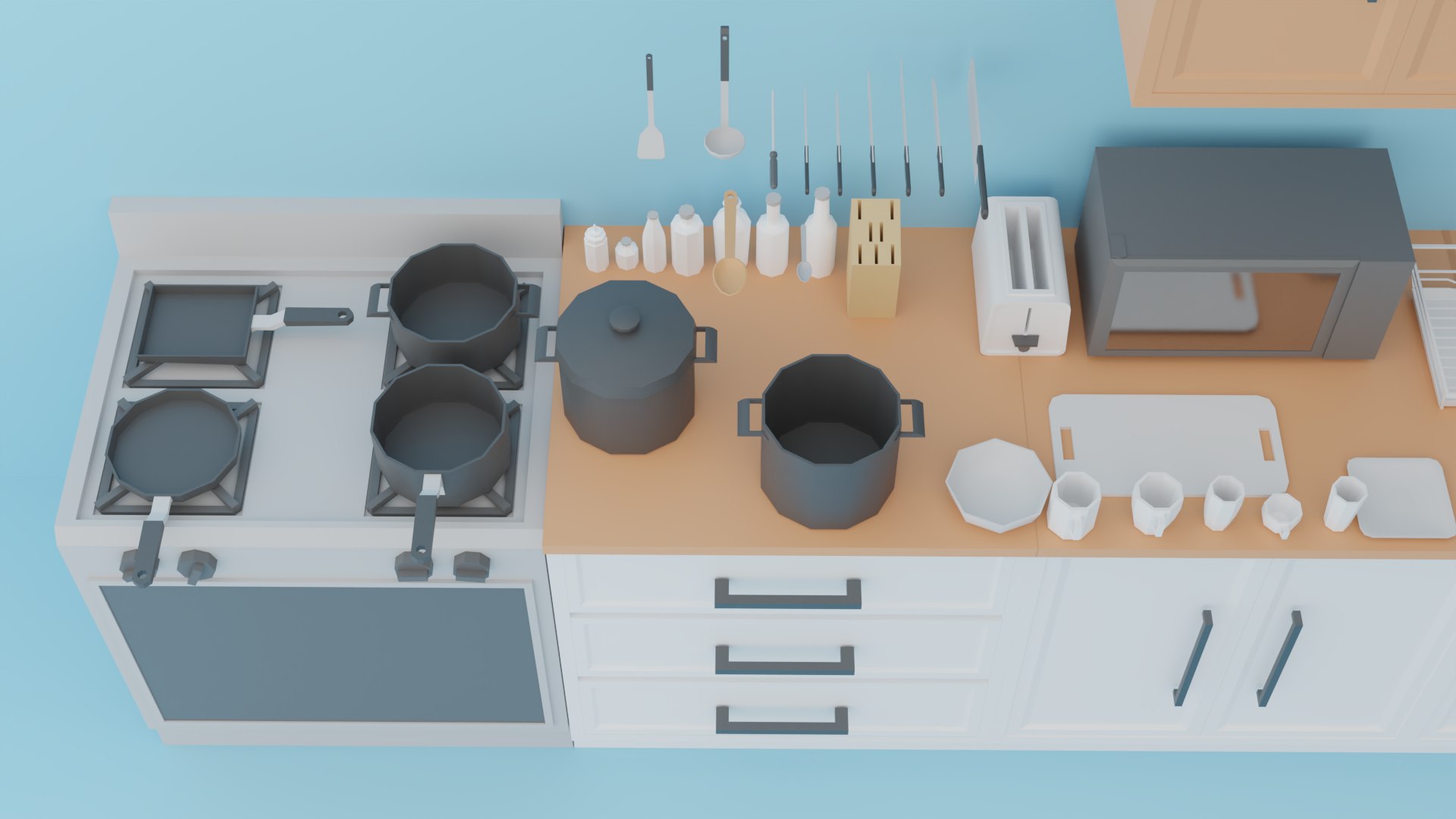 Low Poly Kitchen Set 3D Model - TurboSquid 1891517