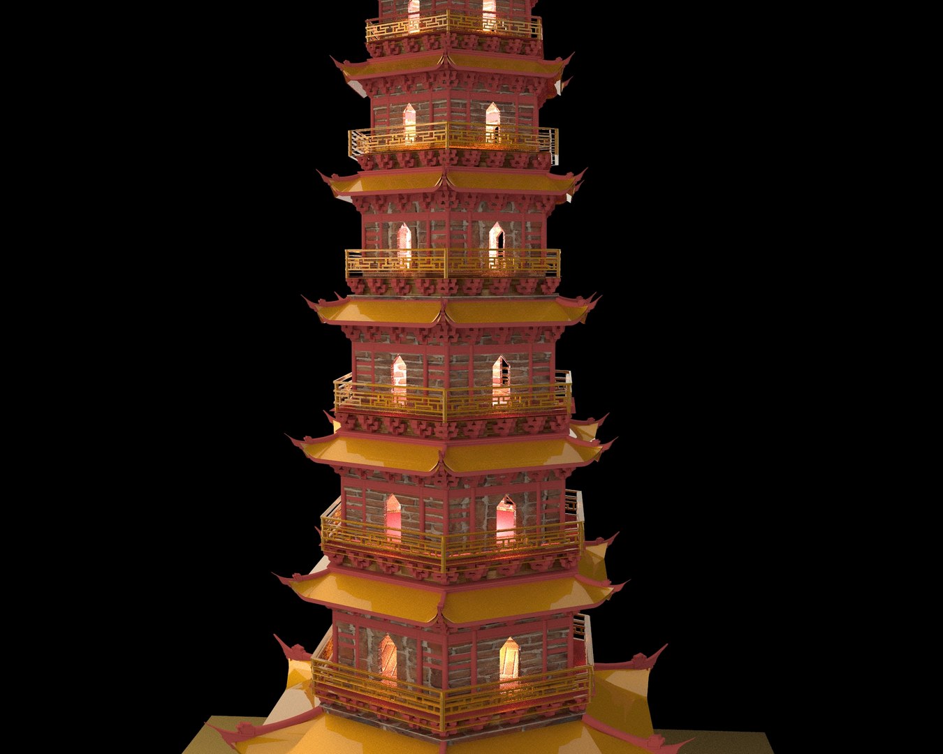 3D Chinese Tower - TurboSquid 2288768
