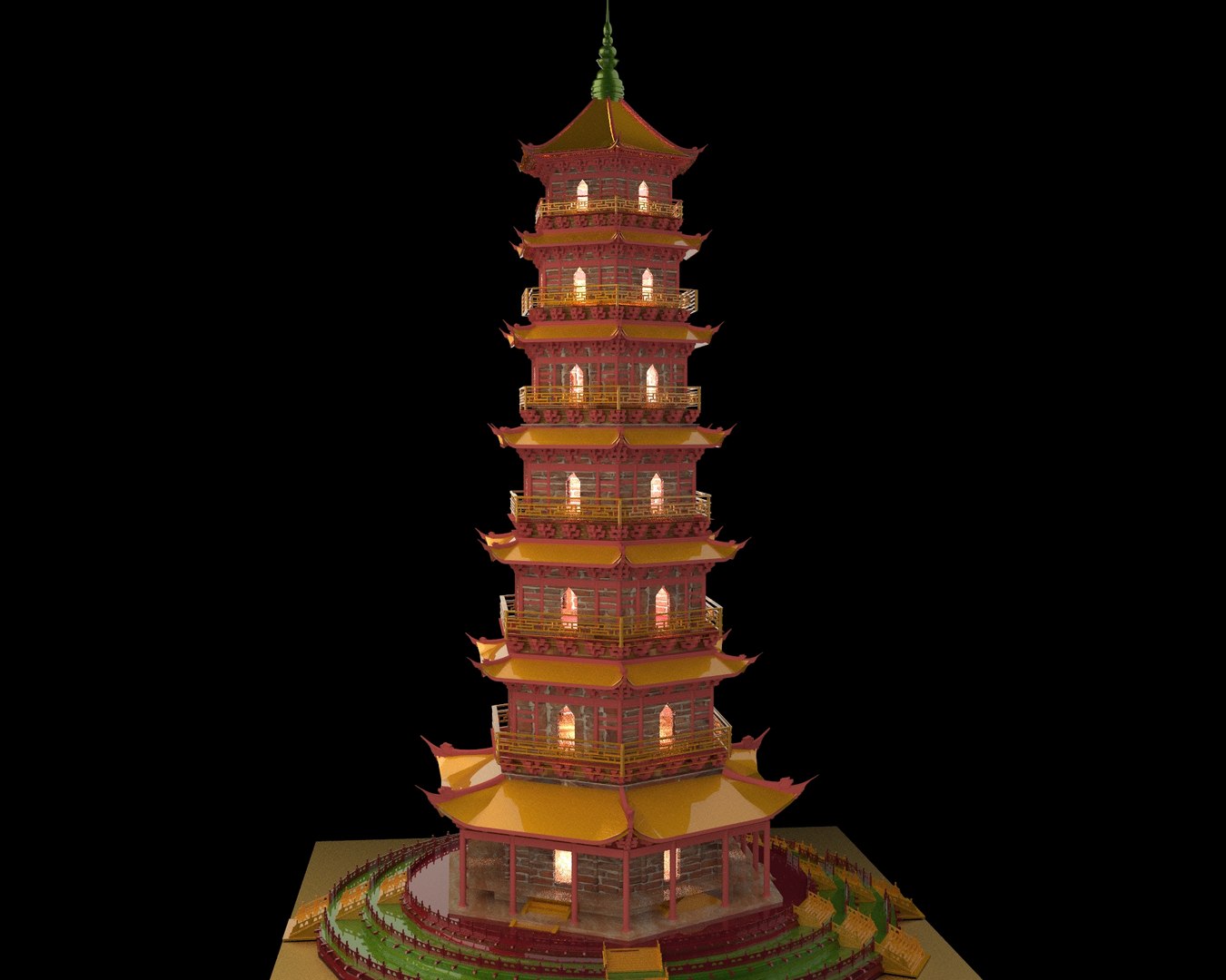 3D Chinese Tower - TurboSquid 2288768