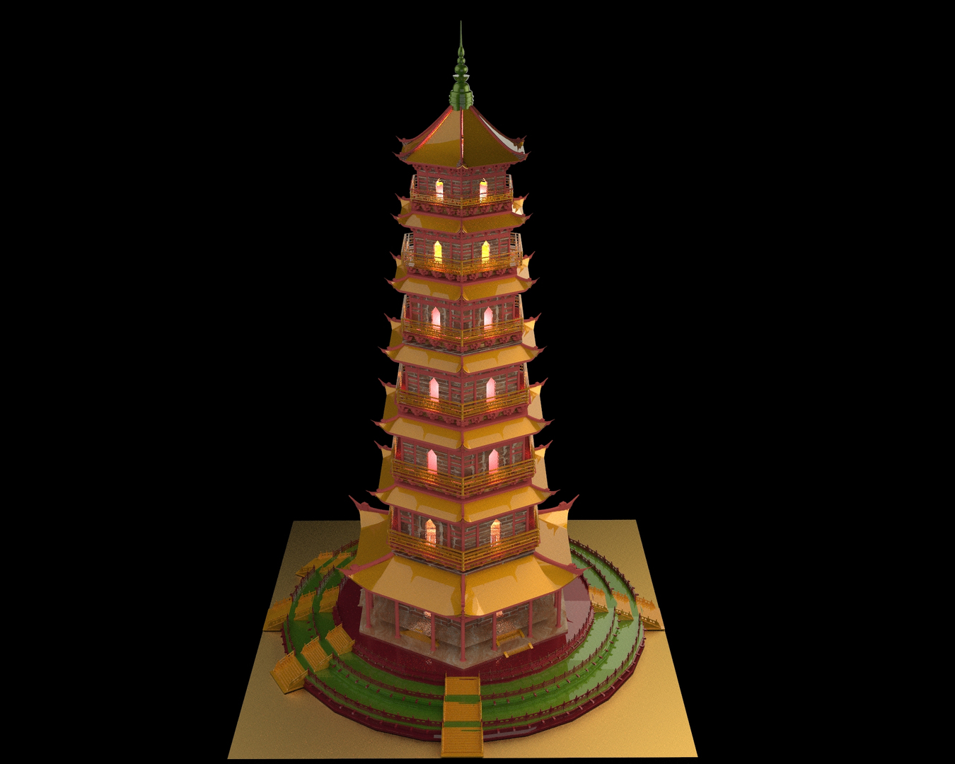 3D Chinese Tower - TurboSquid 2288768