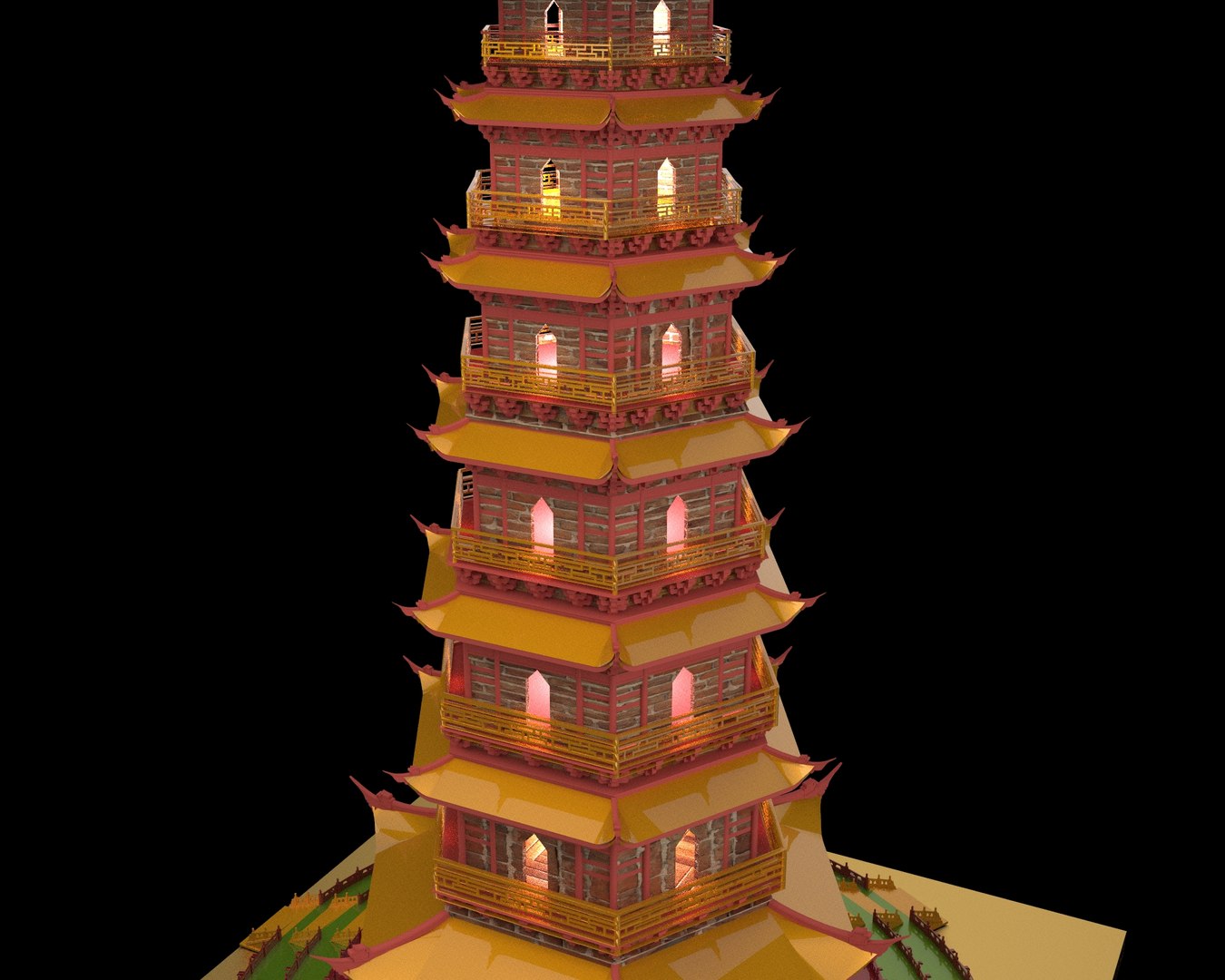 3D Chinese Tower - TurboSquid 2288768