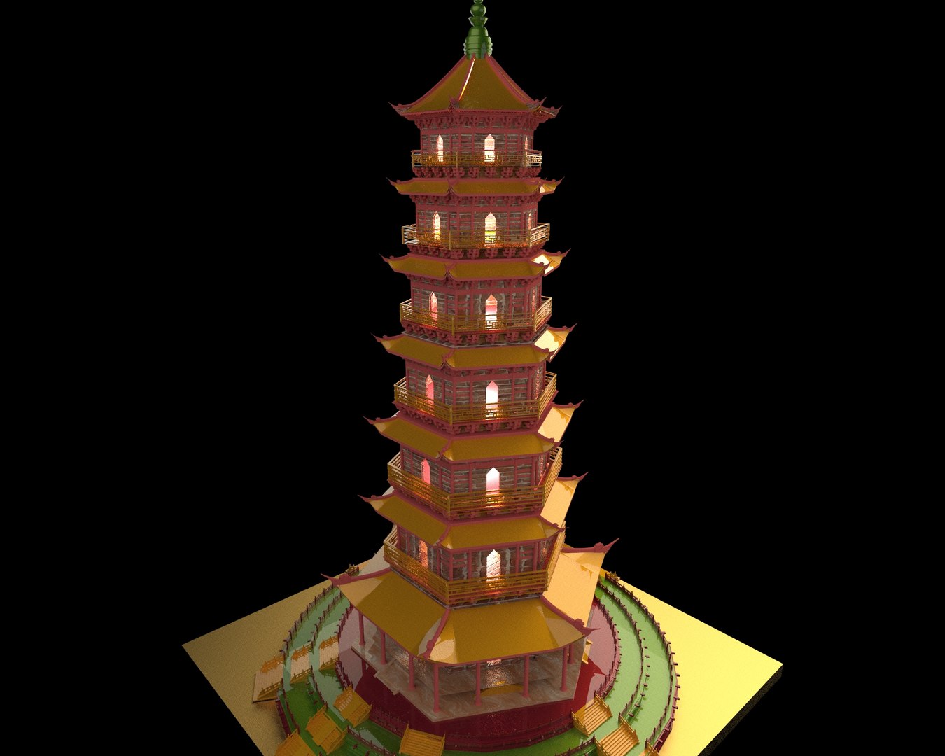 3D Chinese Tower - TurboSquid 2288768