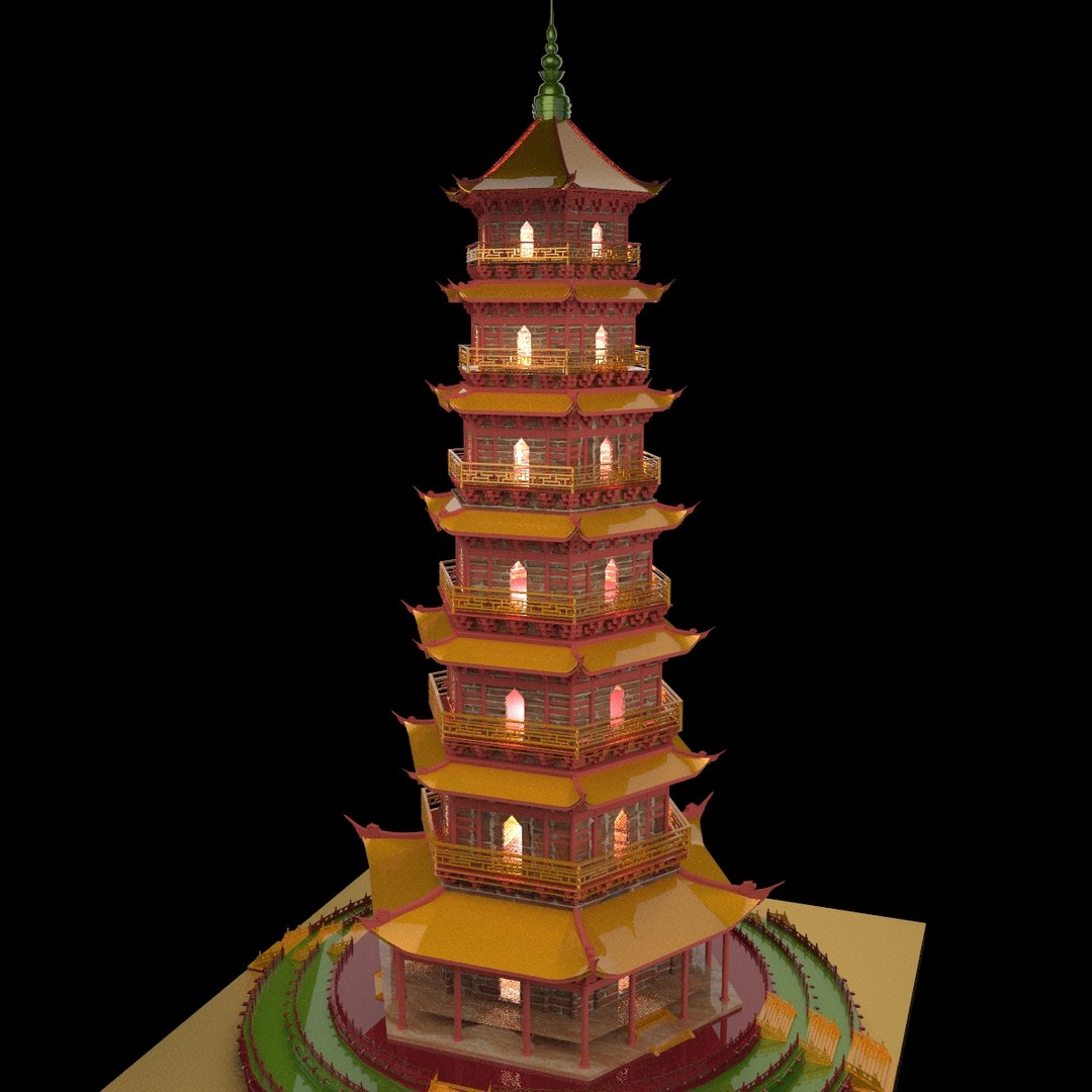 3D Chinese Tower - TurboSquid 2288768