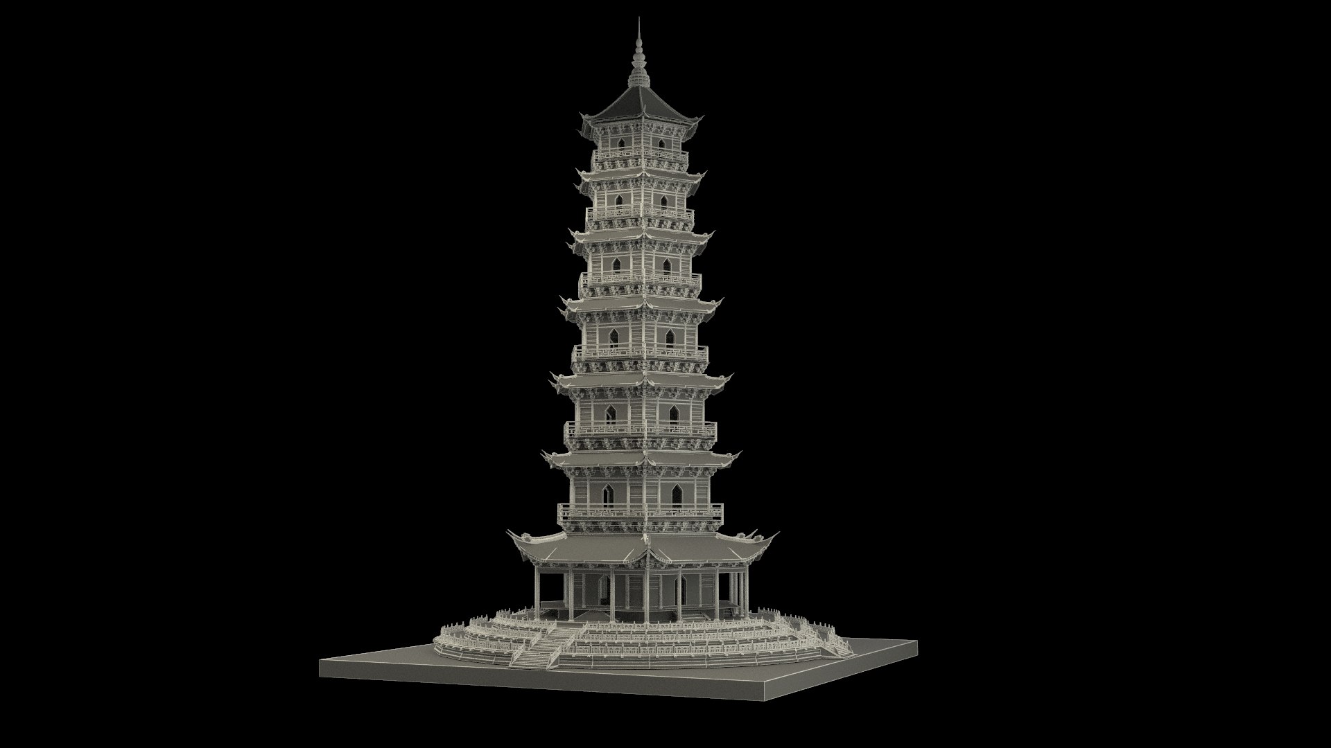 3D Chinese Tower - TurboSquid 2288768