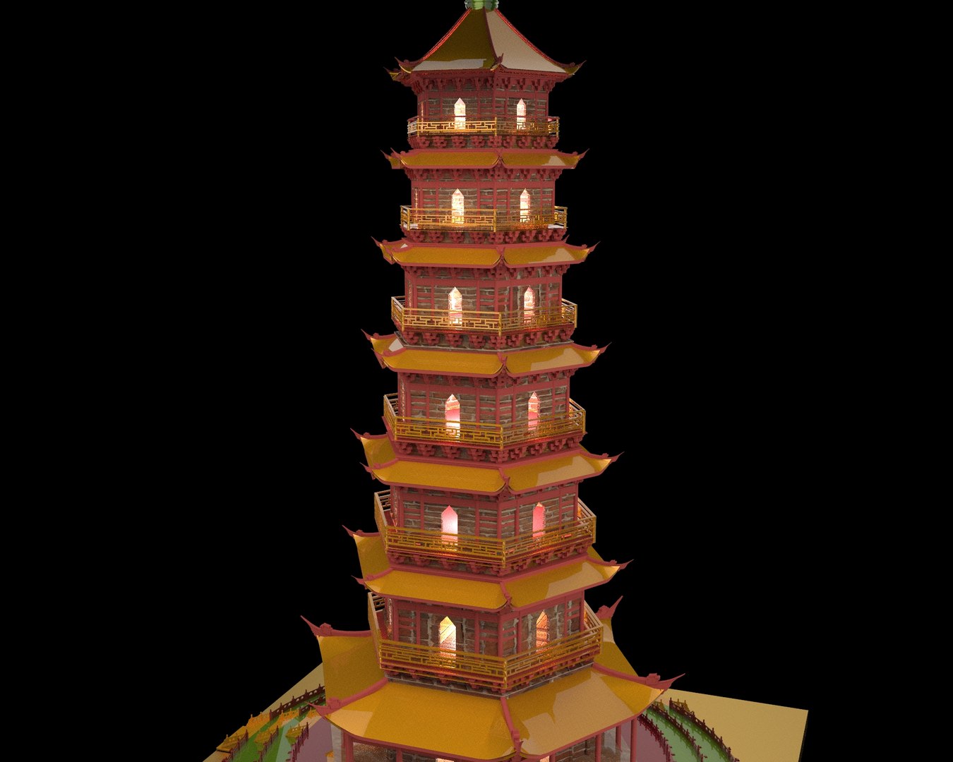 3D Chinese Tower - TurboSquid 2288768