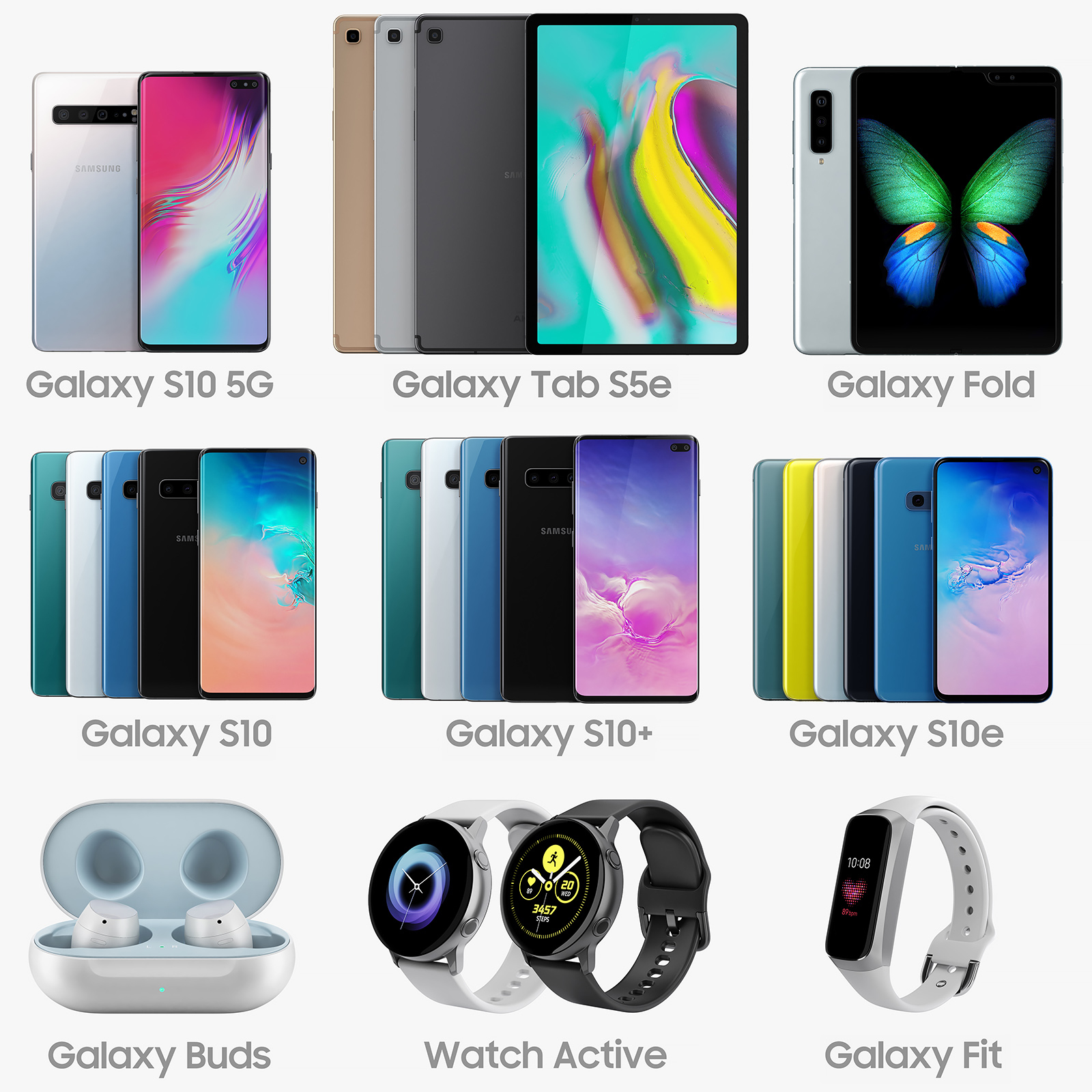 Samsung galaxy 2019 3D model - TurboSquid 1387597