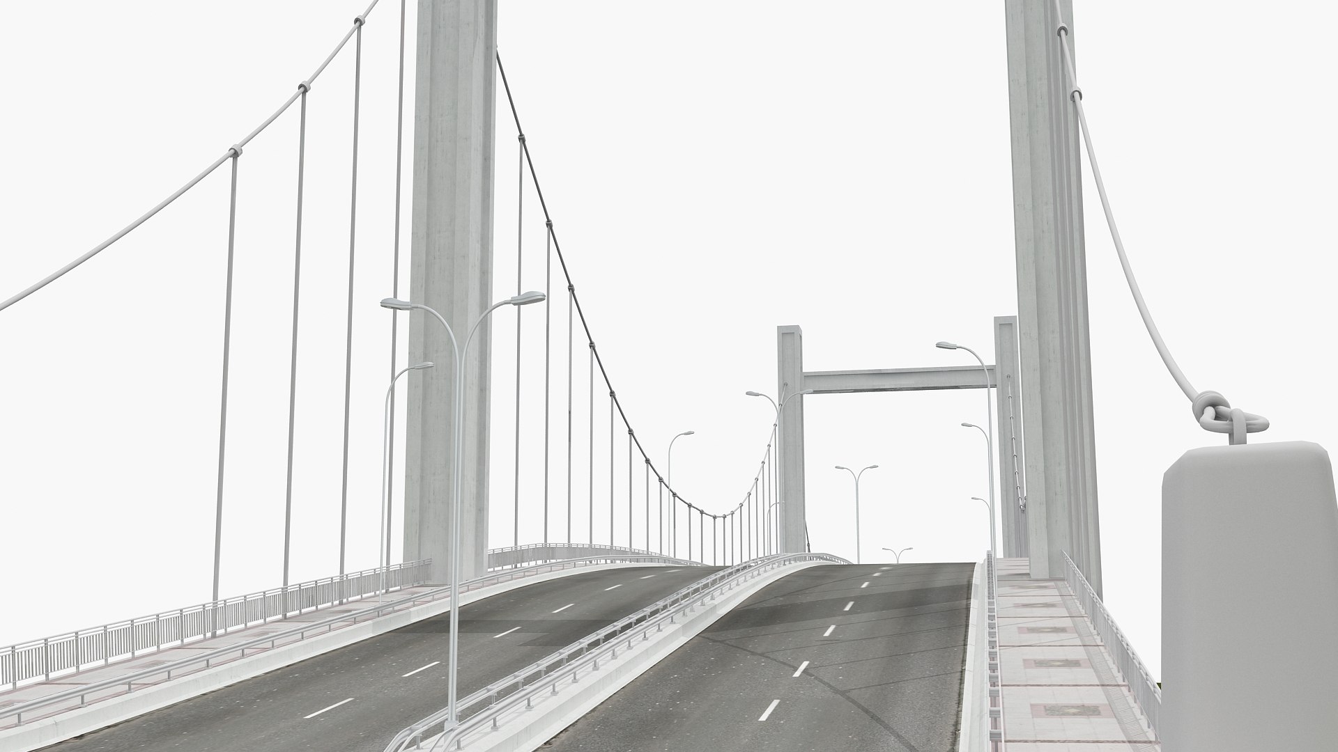 3D Suspension Bridge Model - TurboSquid 1277546