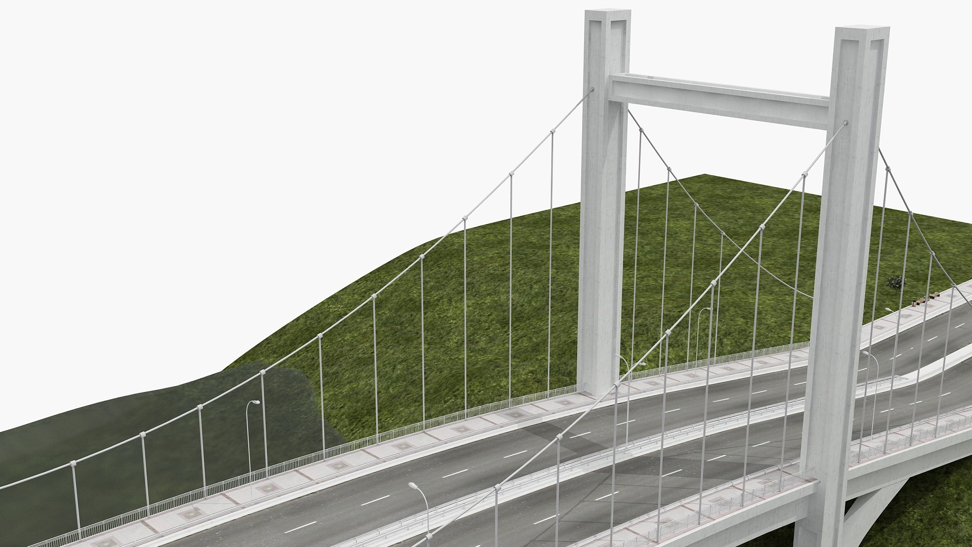 3D Suspension Bridge Model - TurboSquid 1277546