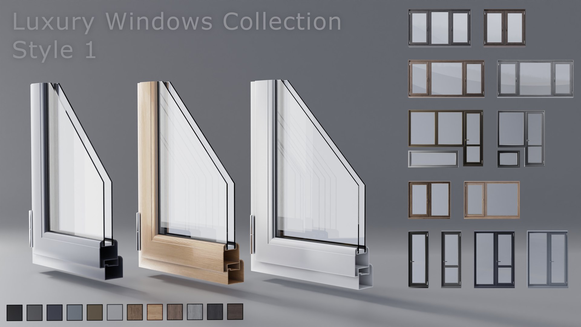 3D Model Luxury Window Collection Style 1 - TurboSquid 2127243